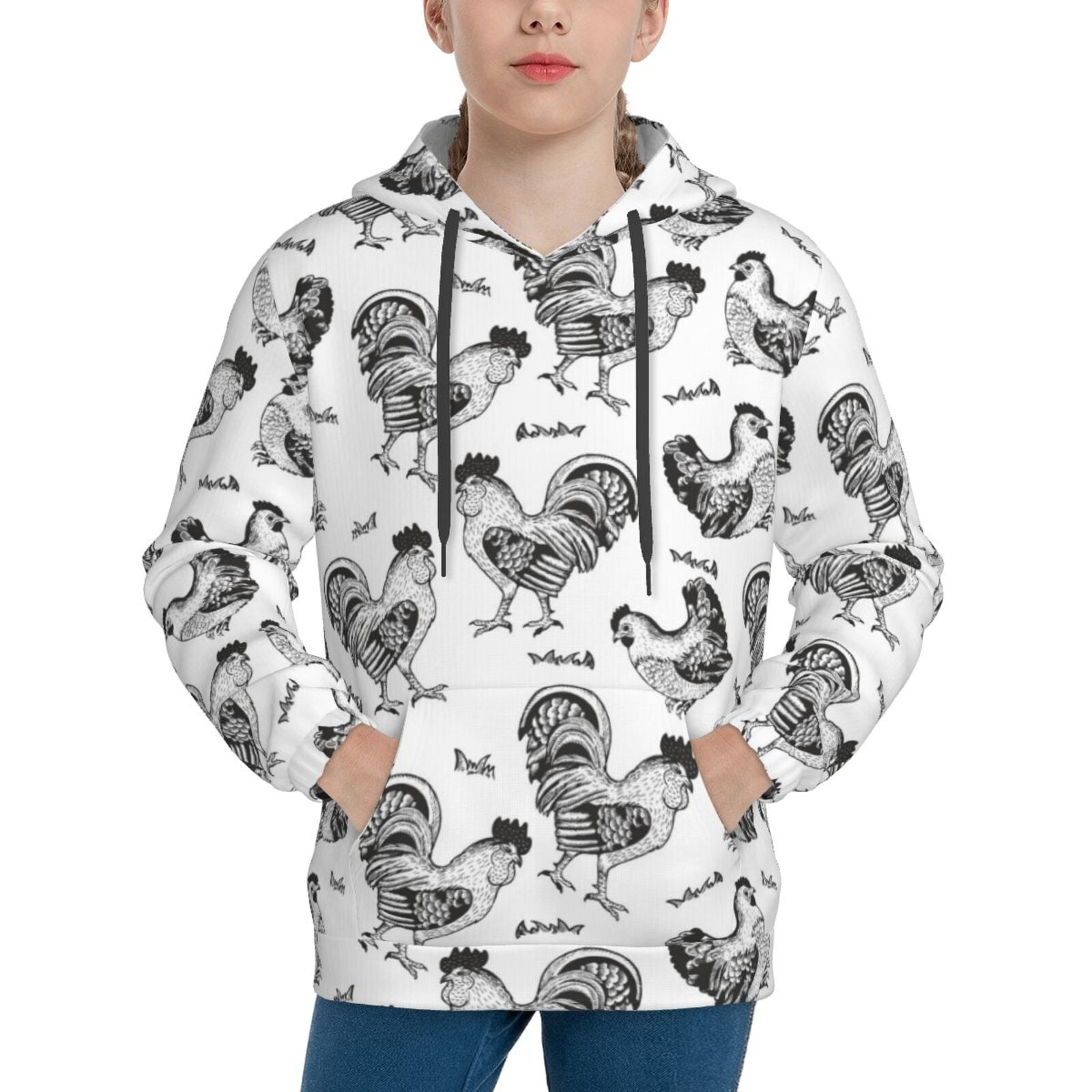 Gaeub Retro Rooster Men's Hoodie,Heavyweight Hooded Sweatshirt for Men ...