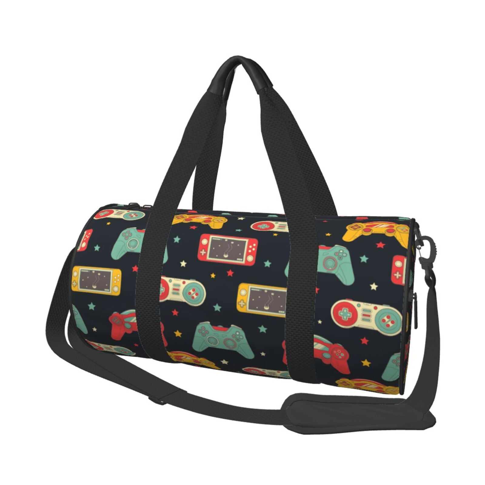 Gaeub Retro Video Game Lightweight Travel Cylinder Bag Gym Tote Bag ...