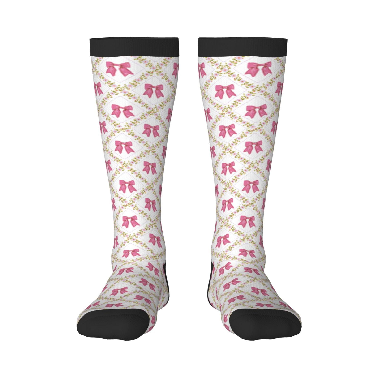Gaeub Retro bows Printed Design Socks Stretchy High Tube Socks for Men ...
