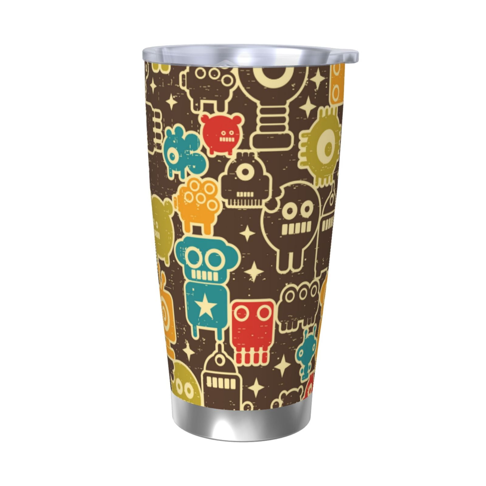 Gaeub Robot and Monsters Print 20-Ounce Stainless Steel Car Cup ...