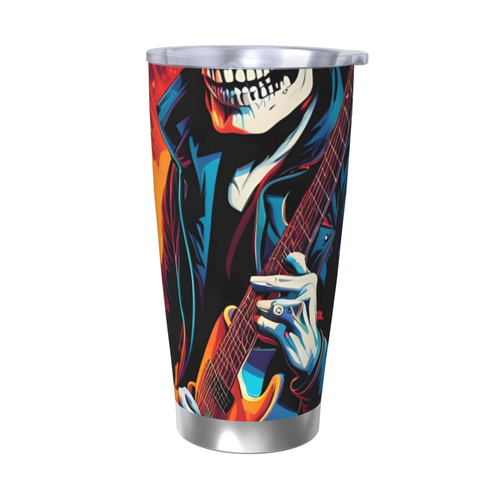 Gaeub Rock Skull Singer Print 20-Ounce Stainless Steel Car Cup,Tumblers ...