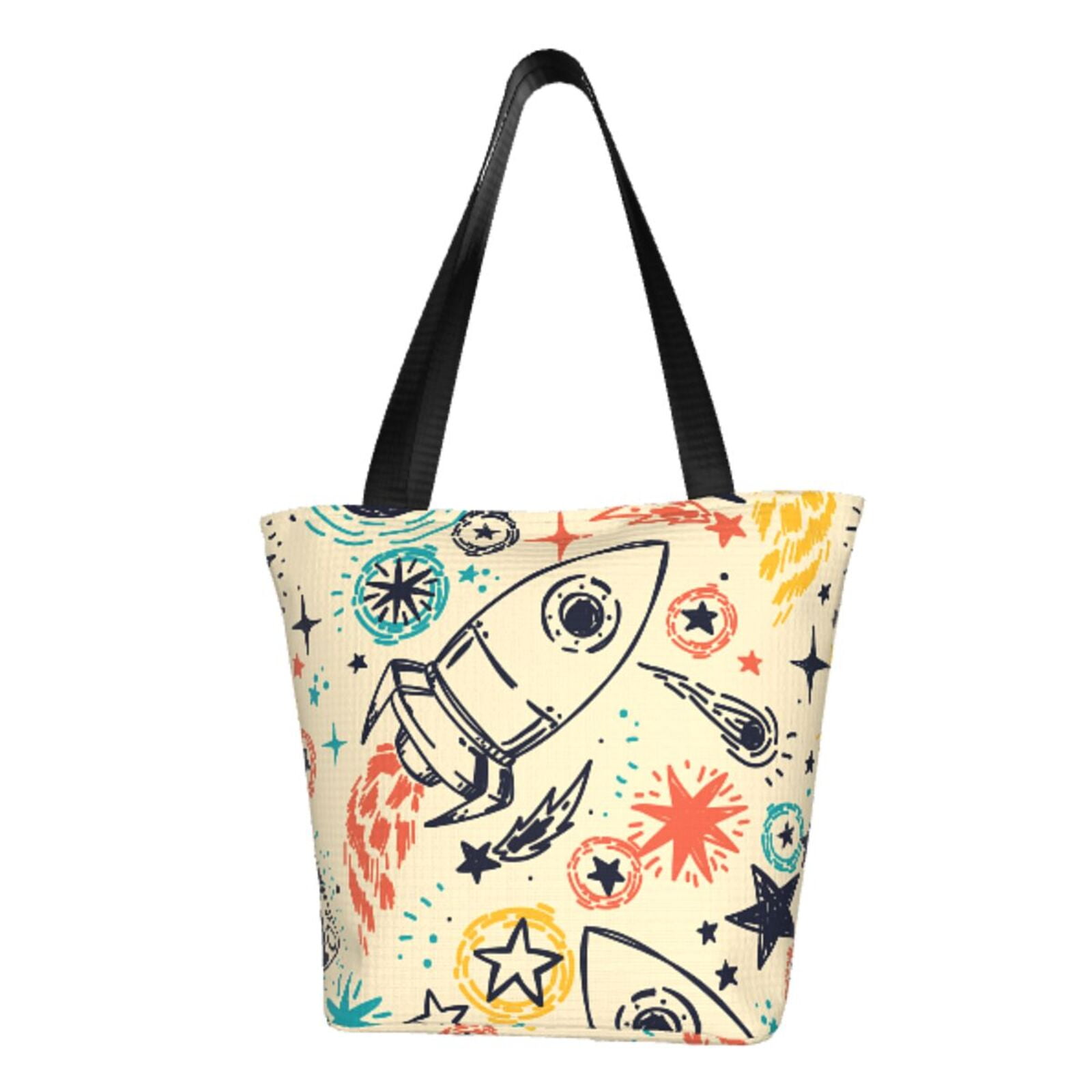Gaeub Rockets Printed Tote Bag Grocery Bag Reusable Shoulder Bag with ...