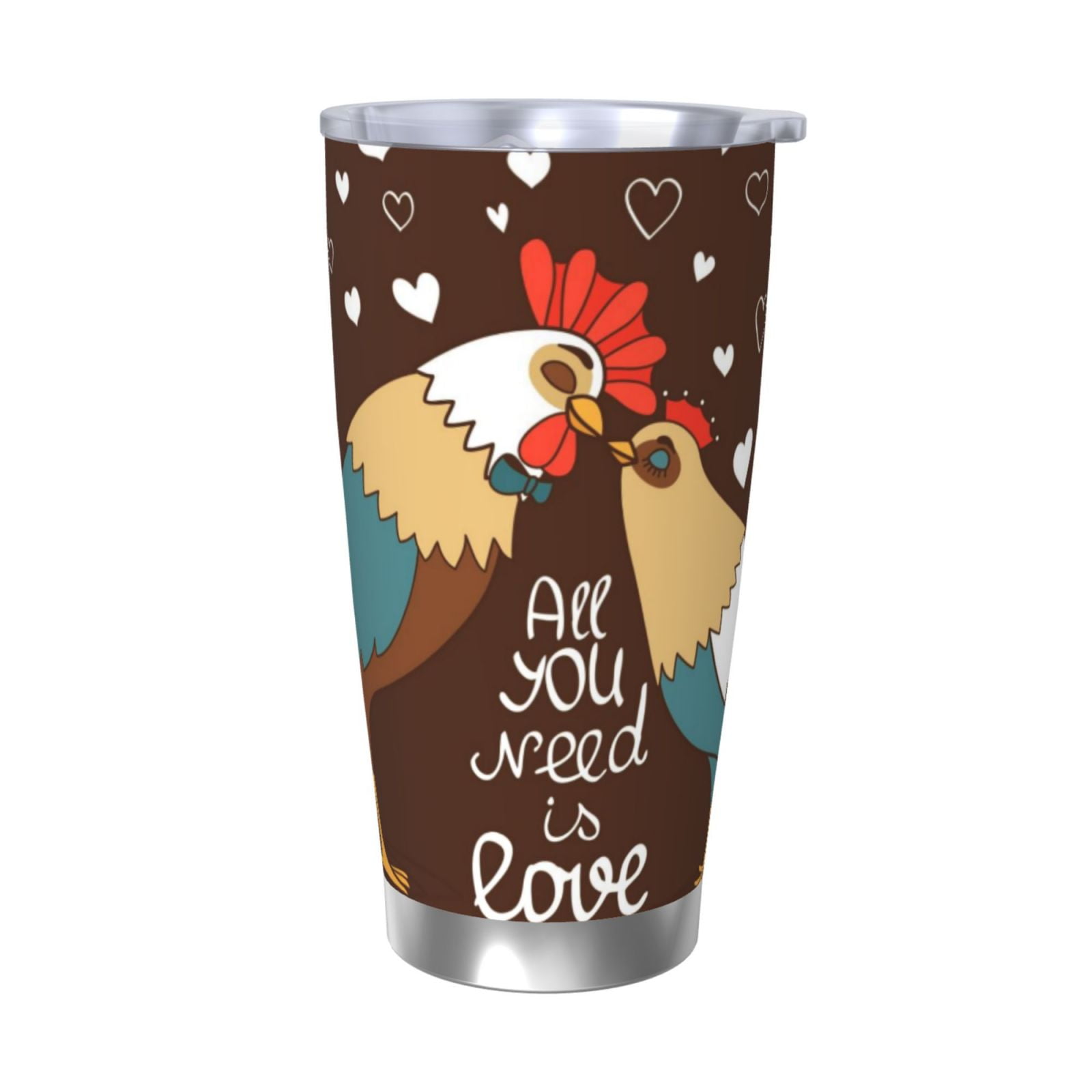 Gaeub Rooster And Chicken Print 20-Ounce Stainless Steel Car Cup ...