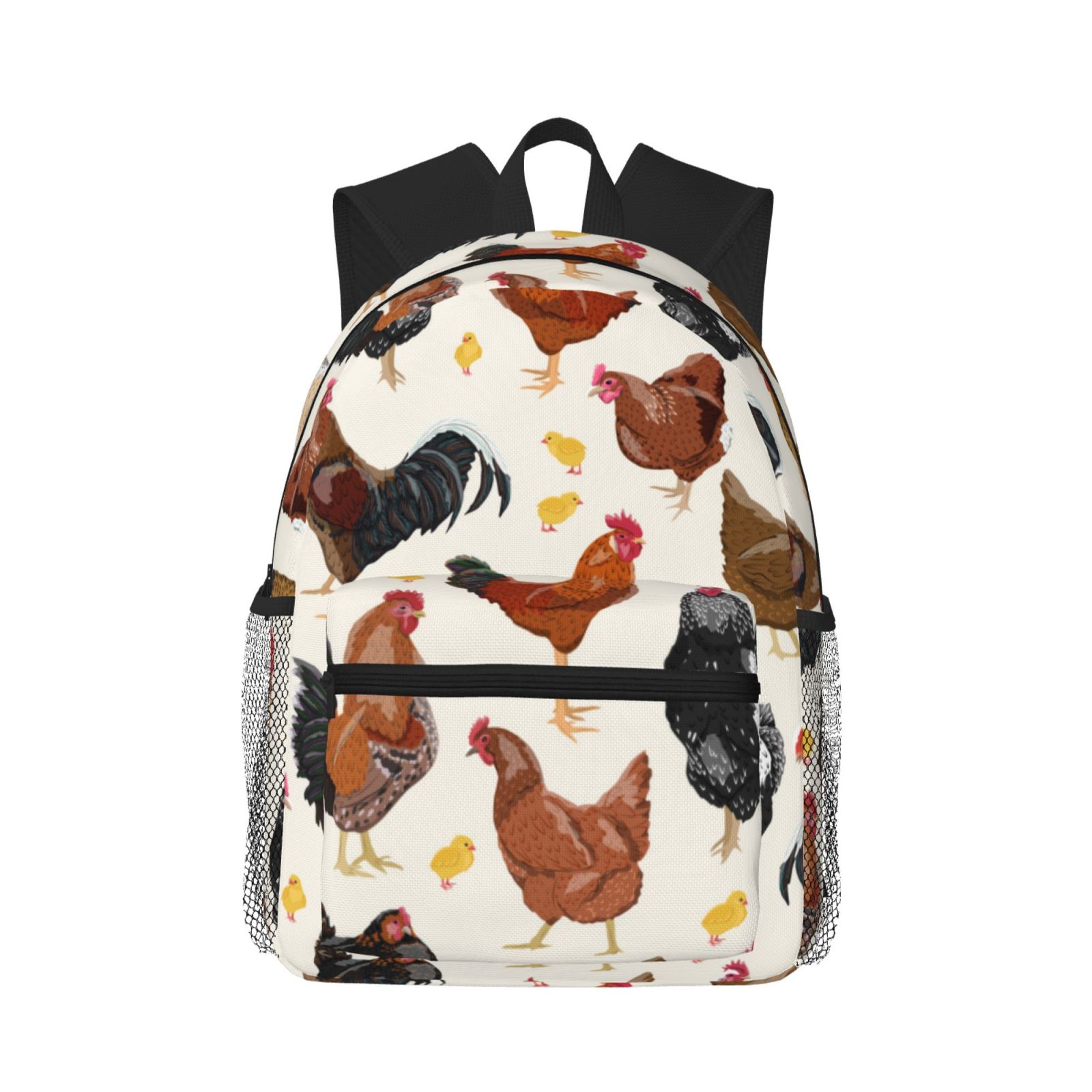 Gaeub Roosters and Chickens School Backpack Waterproof Bookbag for Men ...