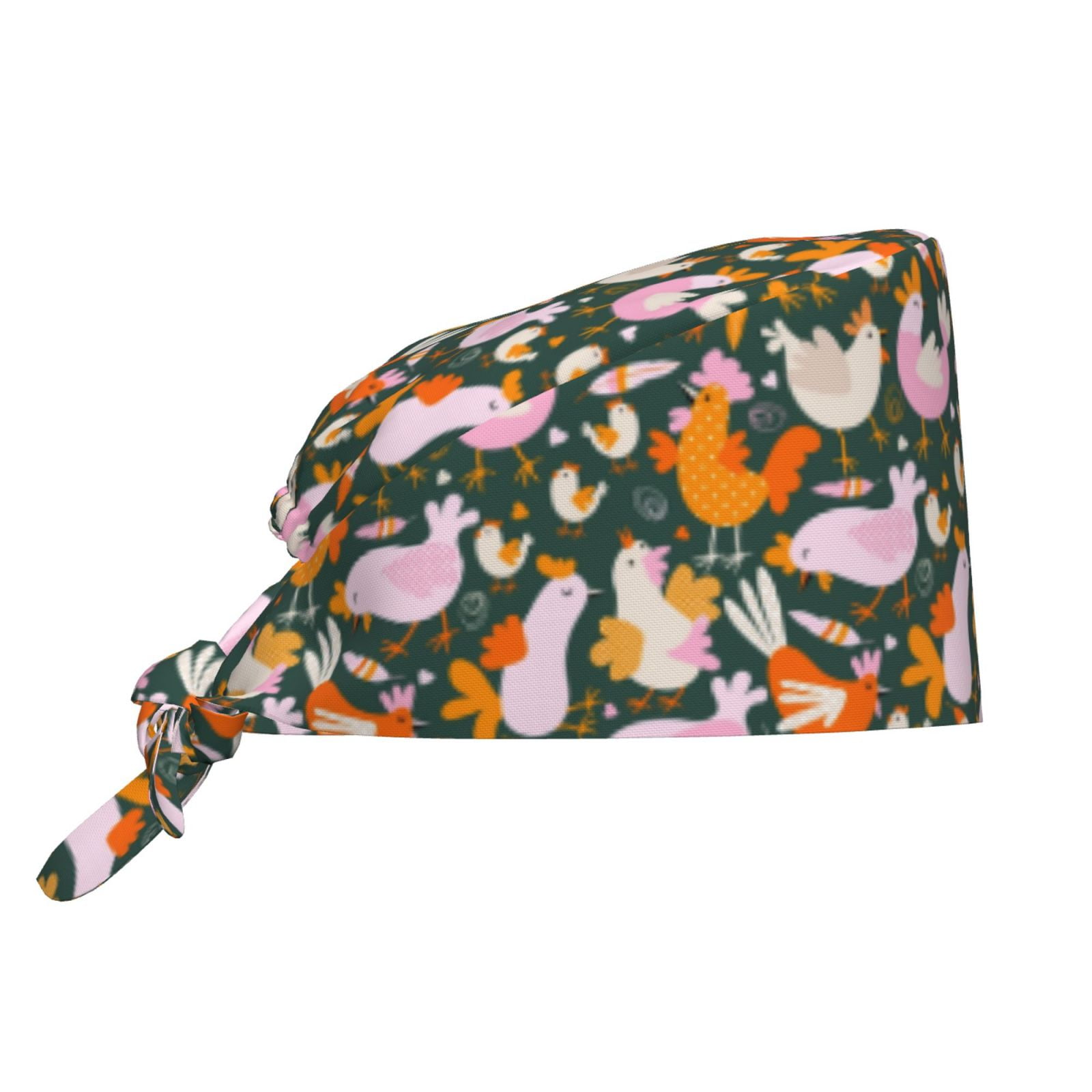 Gaeub Roosters and Chicks Print Cleaning Working Cap,Unisex Scrub Cap ...