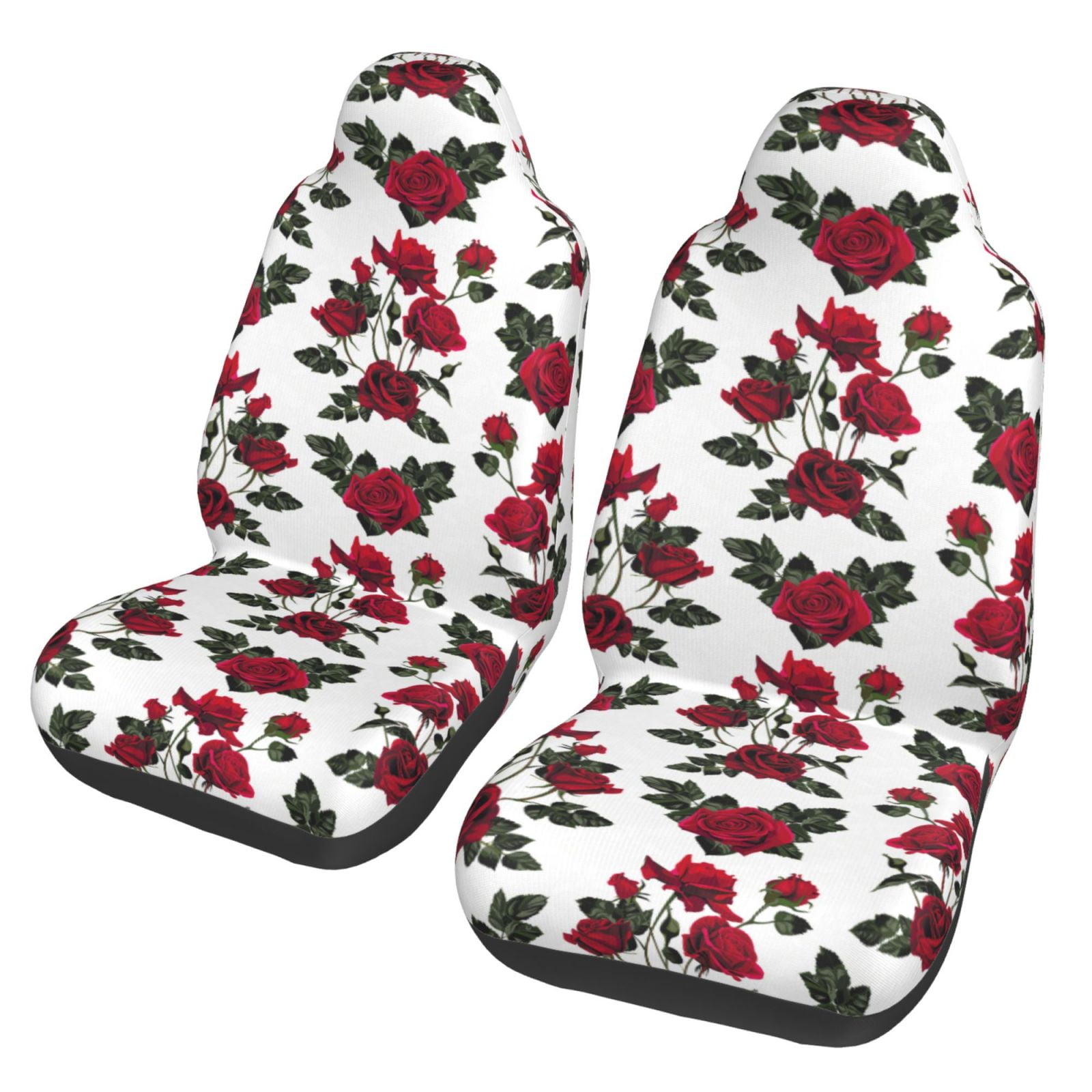 Gaeub Rose Flowers 2Pack Full Set Car Seat Covers with Soft Padding ...