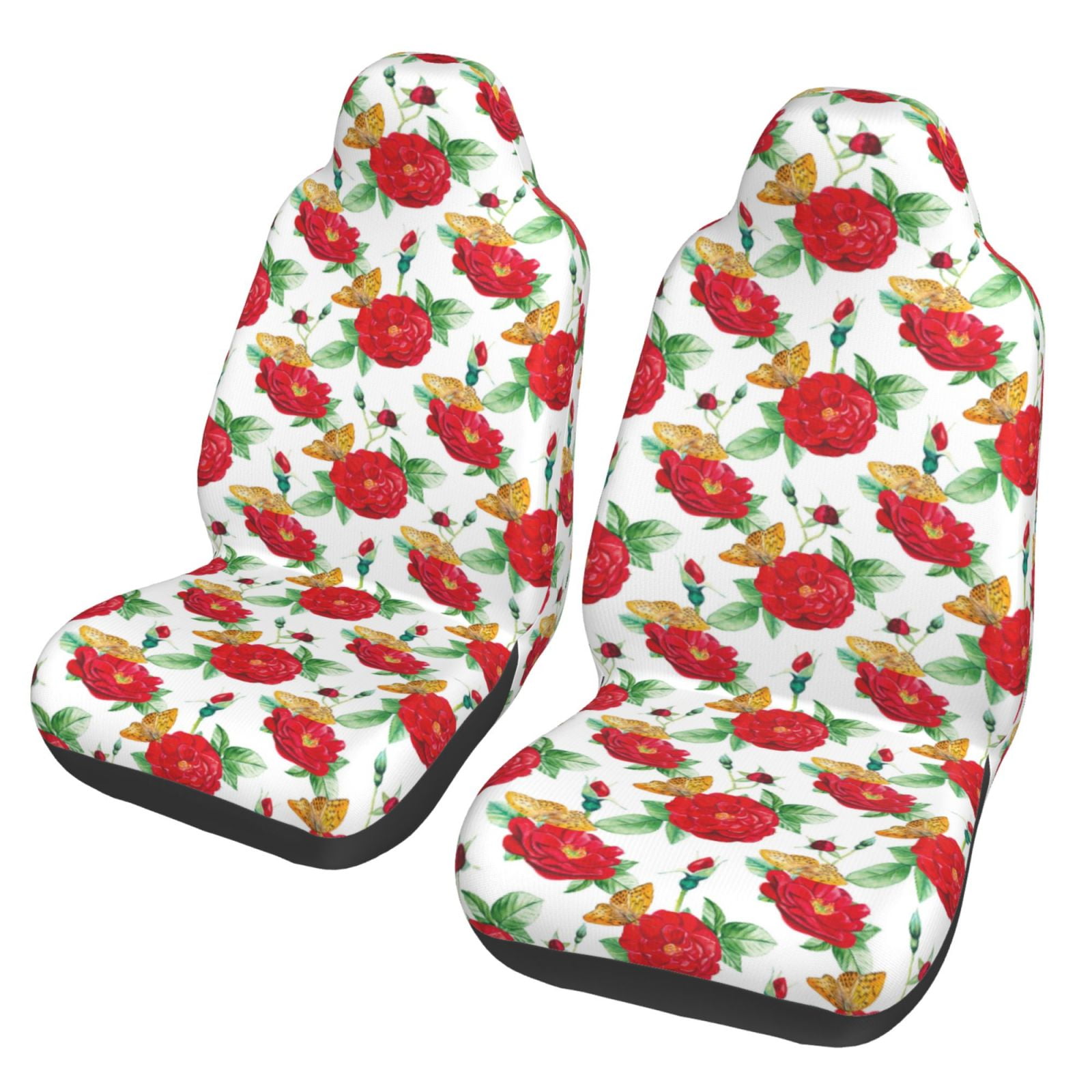 Gaeub Rose Flowers 2Pack Full Set Car Seat Covers with Soft Padding ...