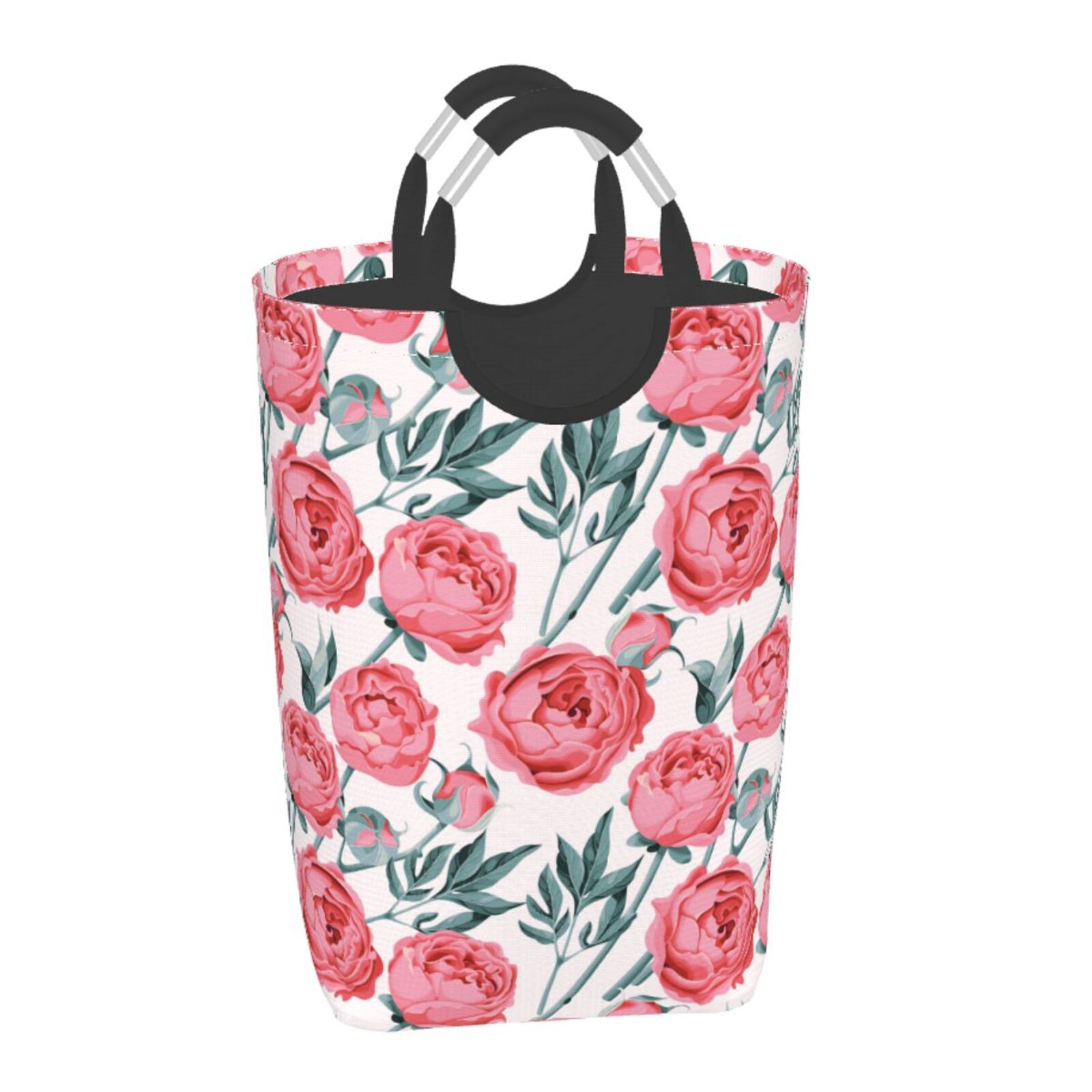 Gaeub Rose Flowers Print 50L Large Laundry Hampers with Handles ...