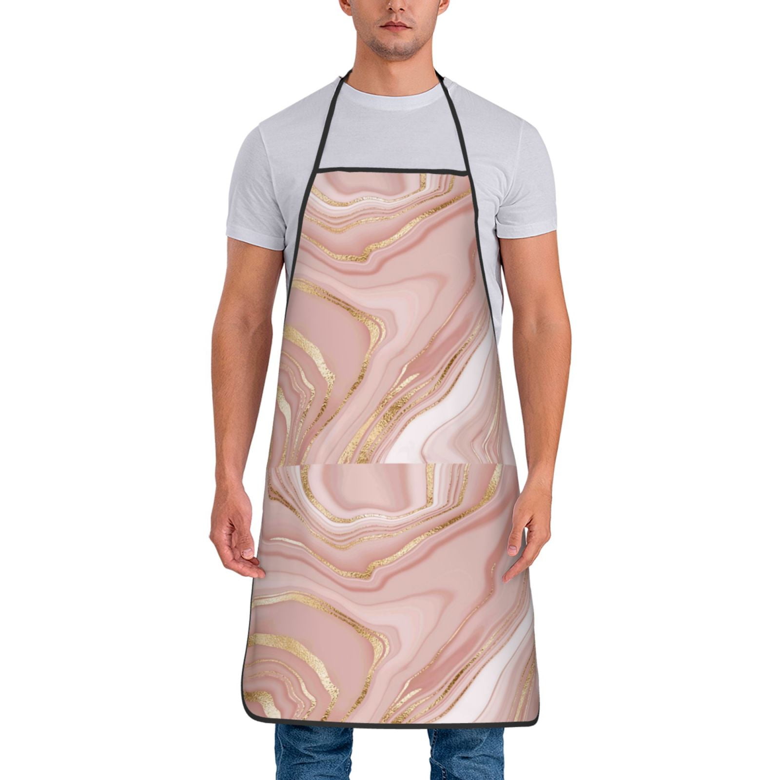 Gaeub Rose Gold Glitter Splatter Print Apron for Men and Women ...