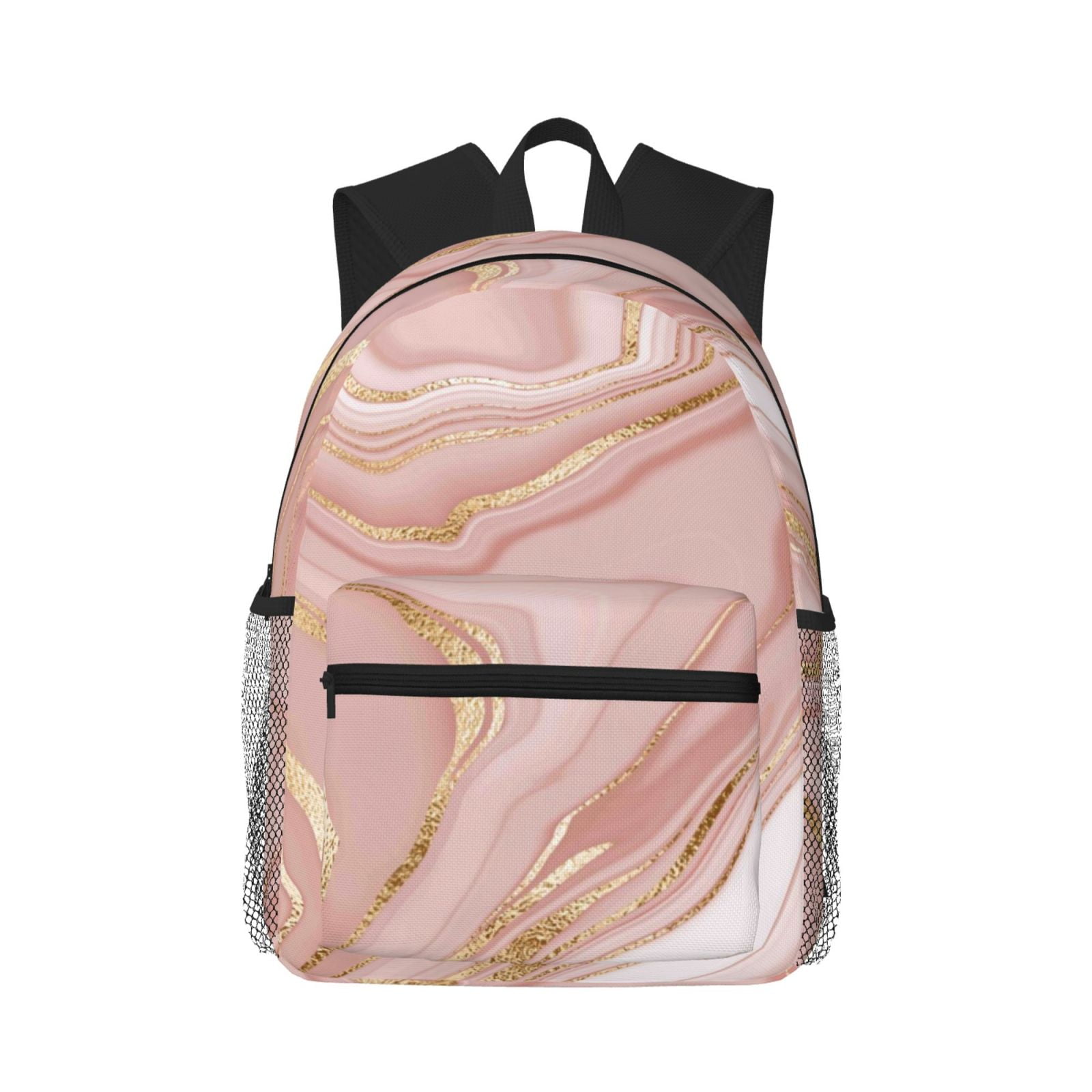 Gaeub Rose Gold Glitter Splatter School Backpack Waterproof Bookbag for ...