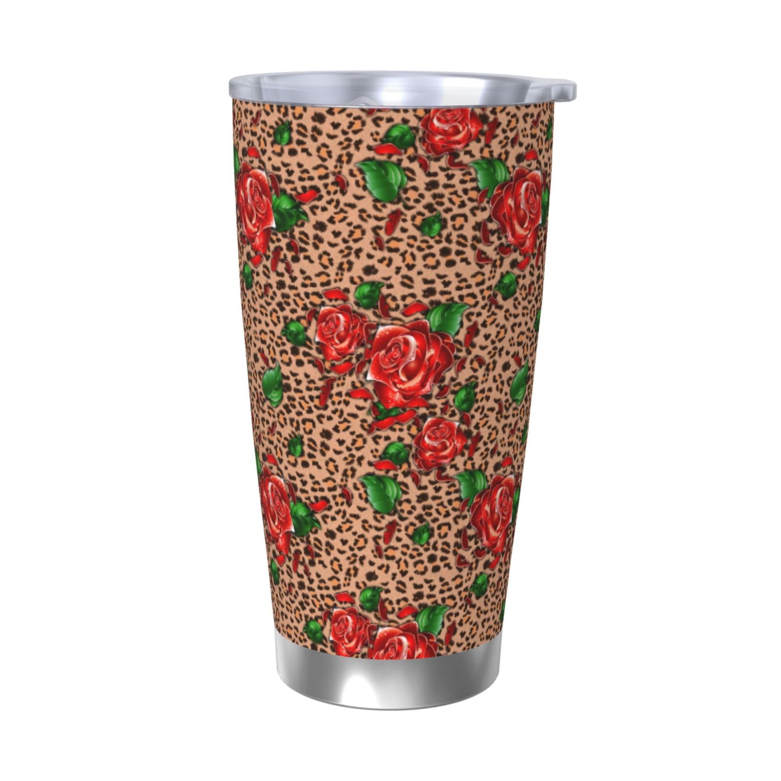 Gaeub Rose Mix Leopard 1 Print 20-Ounce Stainless Steel Car Cup ...