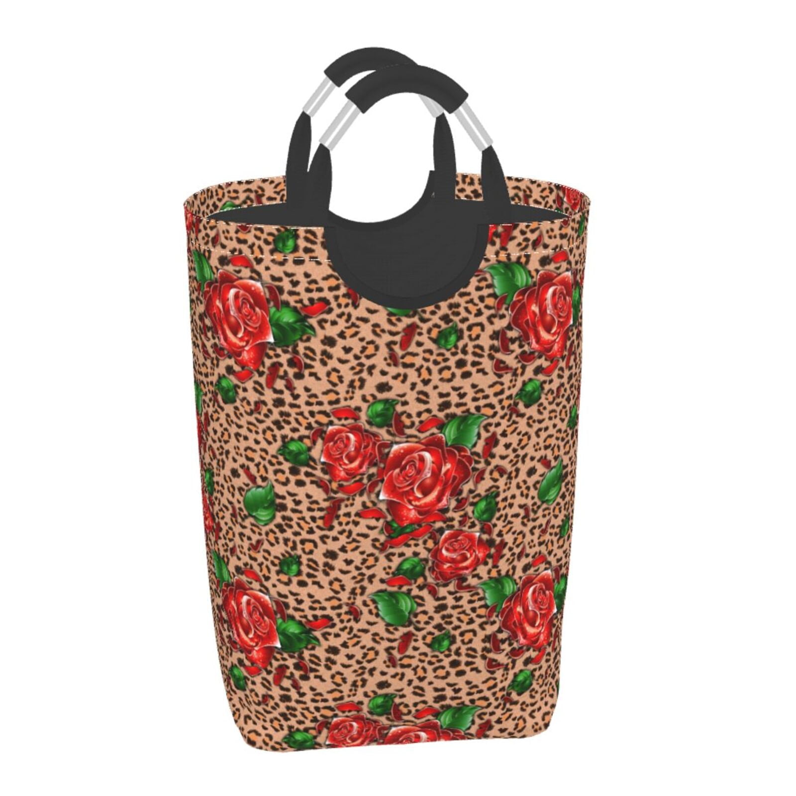 Gaeub Rose Mix Leopard 1 Print 50L Large Laundry Hampers with Handles ...