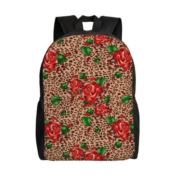 Gaeub Rose Mix Leopard 1 Print Unisex Backpacks, College Bookbag ...