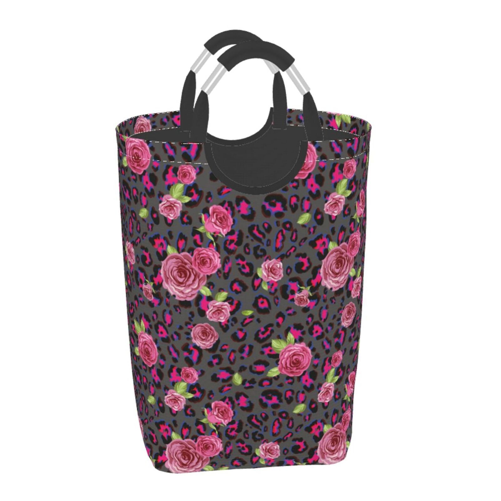 Gaeub Rose Mix Leopard 2 Print 50L Large Laundry Hampers with Handles ...