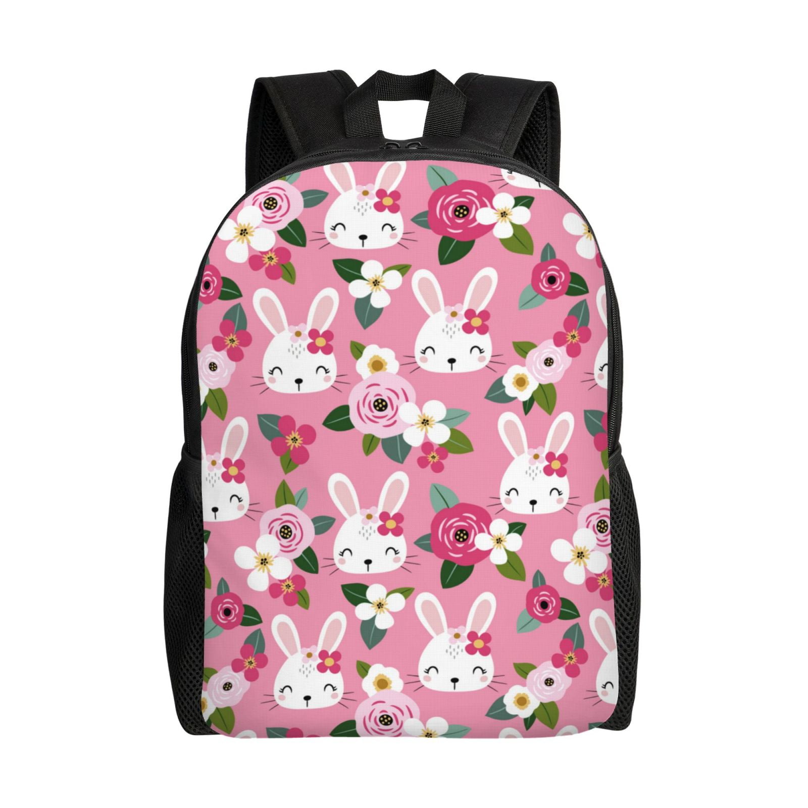 Gaeub Rose Rabbit Print Unisex Backpacks, College Bookbag,Daypack with ...