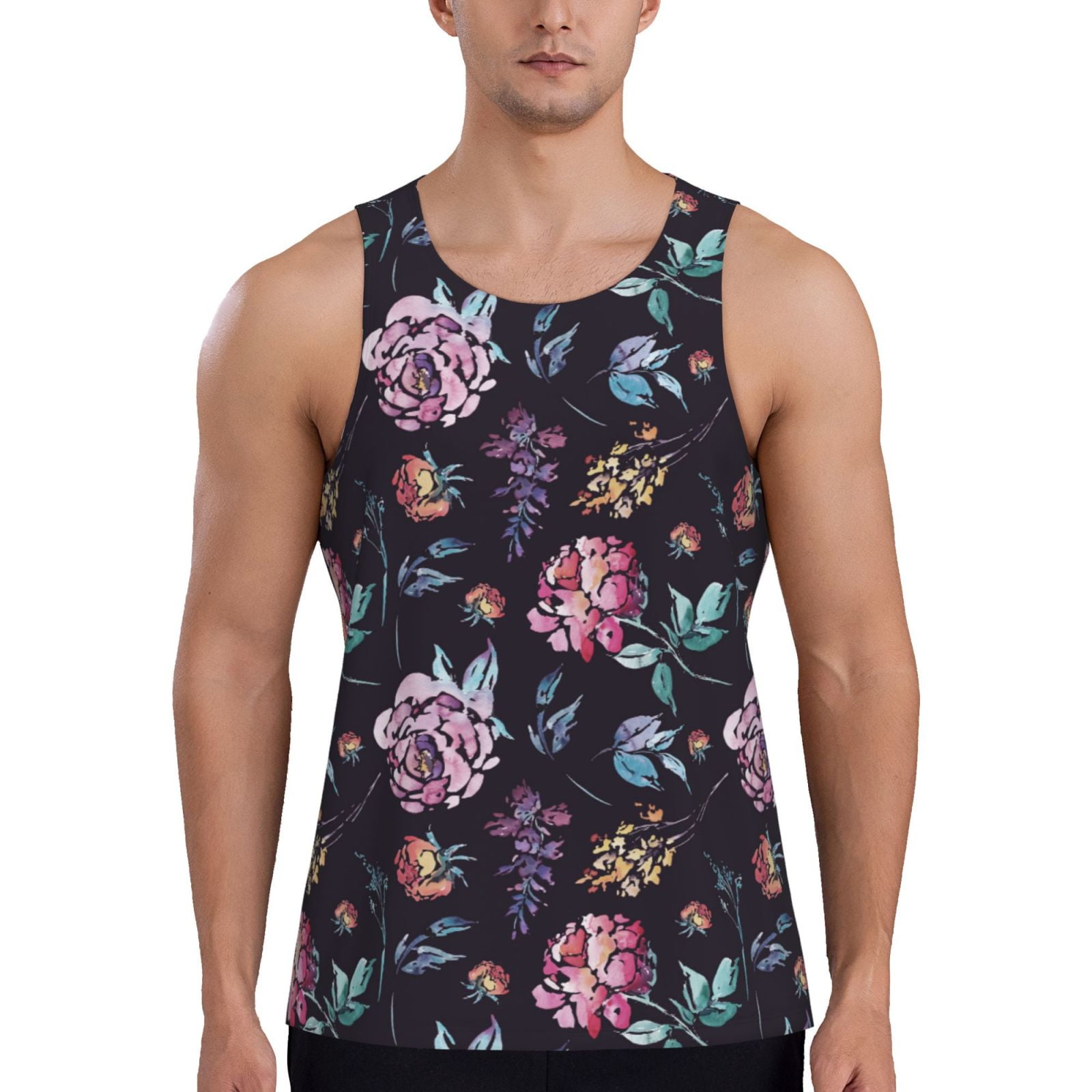 Gaeub Roses Flowers Men's Athletic Tank Top, Workout Sleeveless Shirts ...