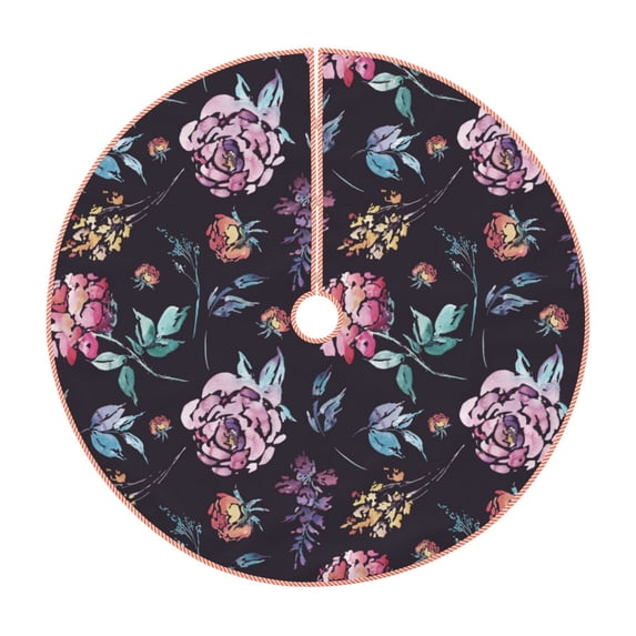 Gaeub Roses Flowers Print Christmas Tree Skirt,Christmas Decorations ...