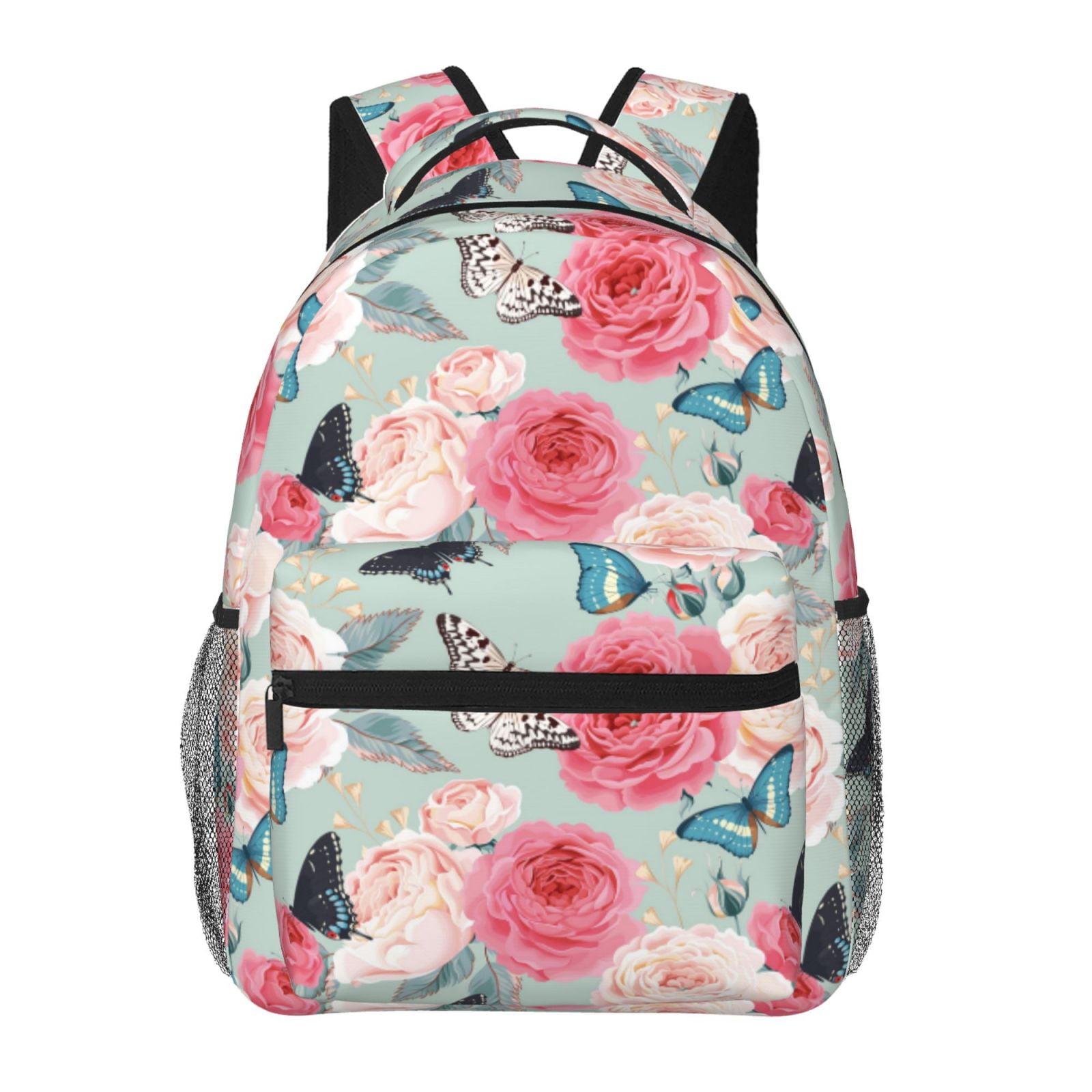 Gaeub Roses and Butterflies Ergonomic Lightweight Laptop Backpack ...
