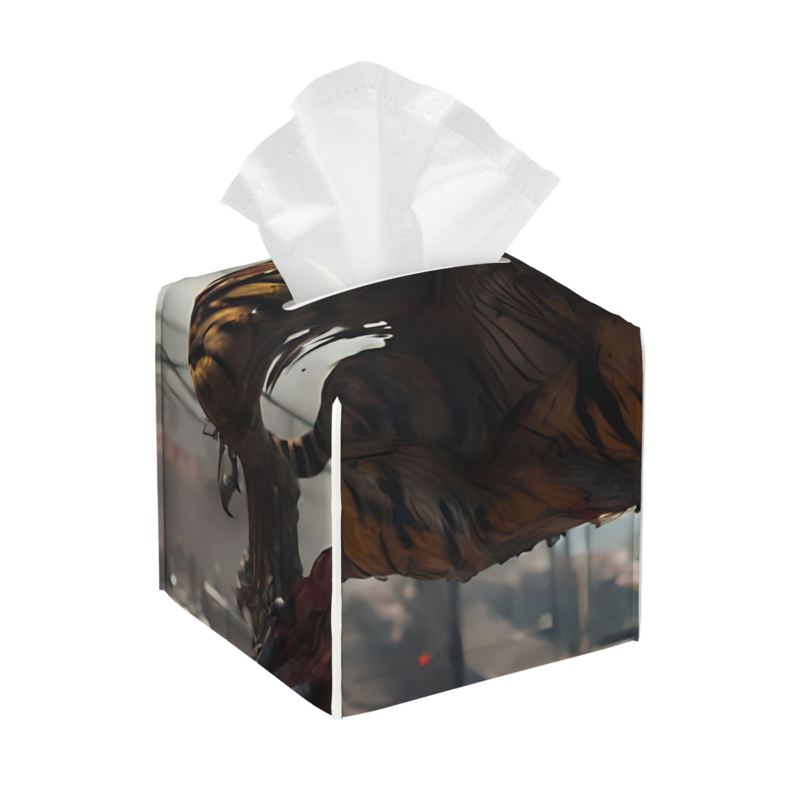 Gaeub Ruins Tiger Warrior Print Leather Tissue Box Cover Square,Tissue ...