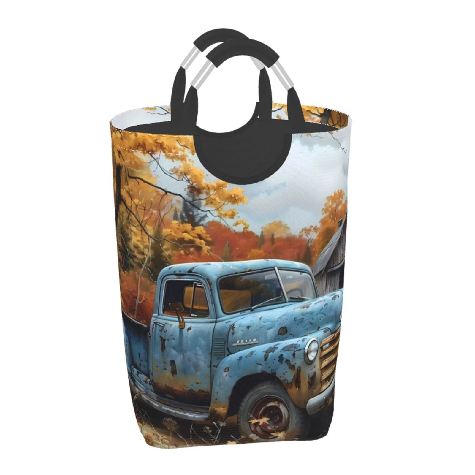 Gaeub Rustic Vintage Truck Autumn Print 50L Large Laundry Hampers with ...