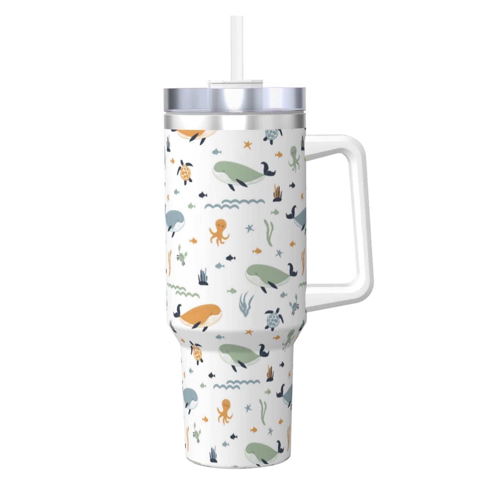 Gaeub Sea Creatures Print Stainless Steel Hot/Cold Coffee Cup,40oz Ice ...