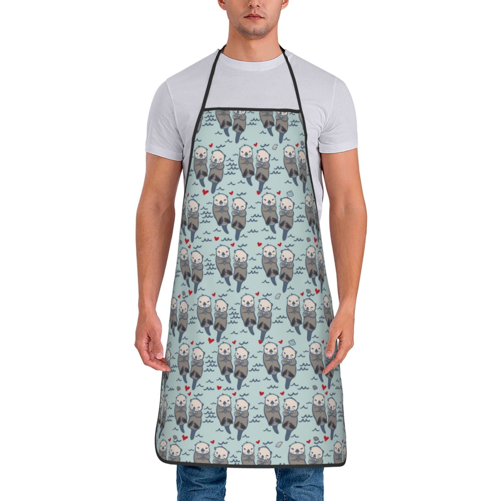 Gaeub Sea Otter Print Apron for Men and Women,Waterproof Apron for ...