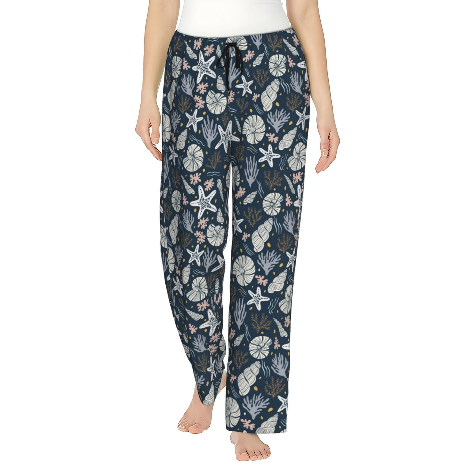 Gaeub Sea Shells 1 Soft Pajama Pants for Women, Wide Leg Comfy Casual ...