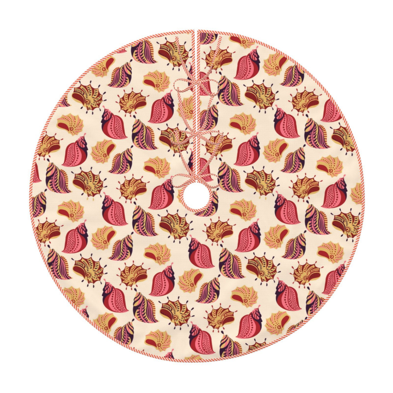 Gaeub Sea Shells Print Christmas Tree Skirt,Christmas Decorations,Round ...