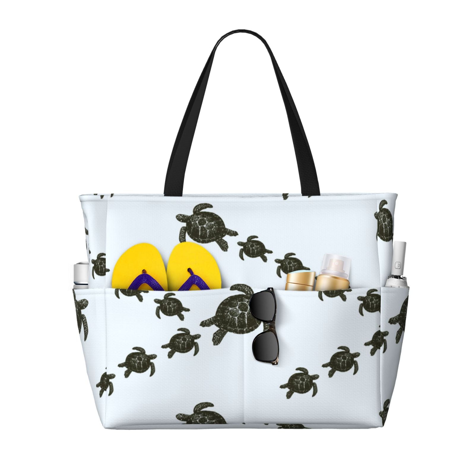 Gaeub Sea Turtle Print Beach Bag,Large Tote Bag,Waterproof Sandproof ...