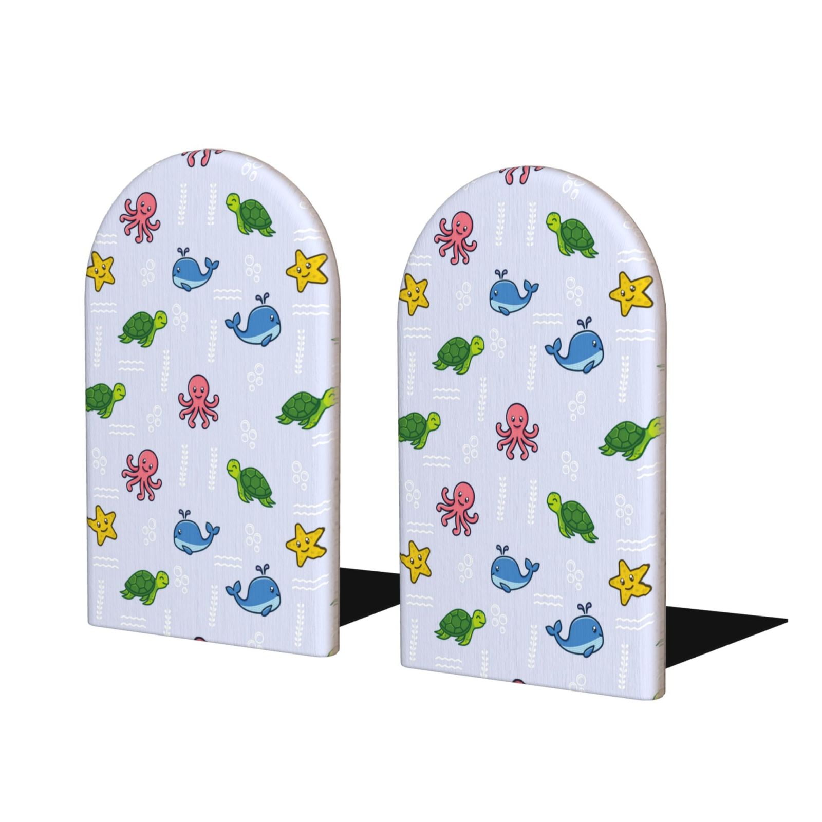 Gaeub Sea Turtle Whale Wood Bookends, Non-Slip Bookends, Heavy Duty ...
