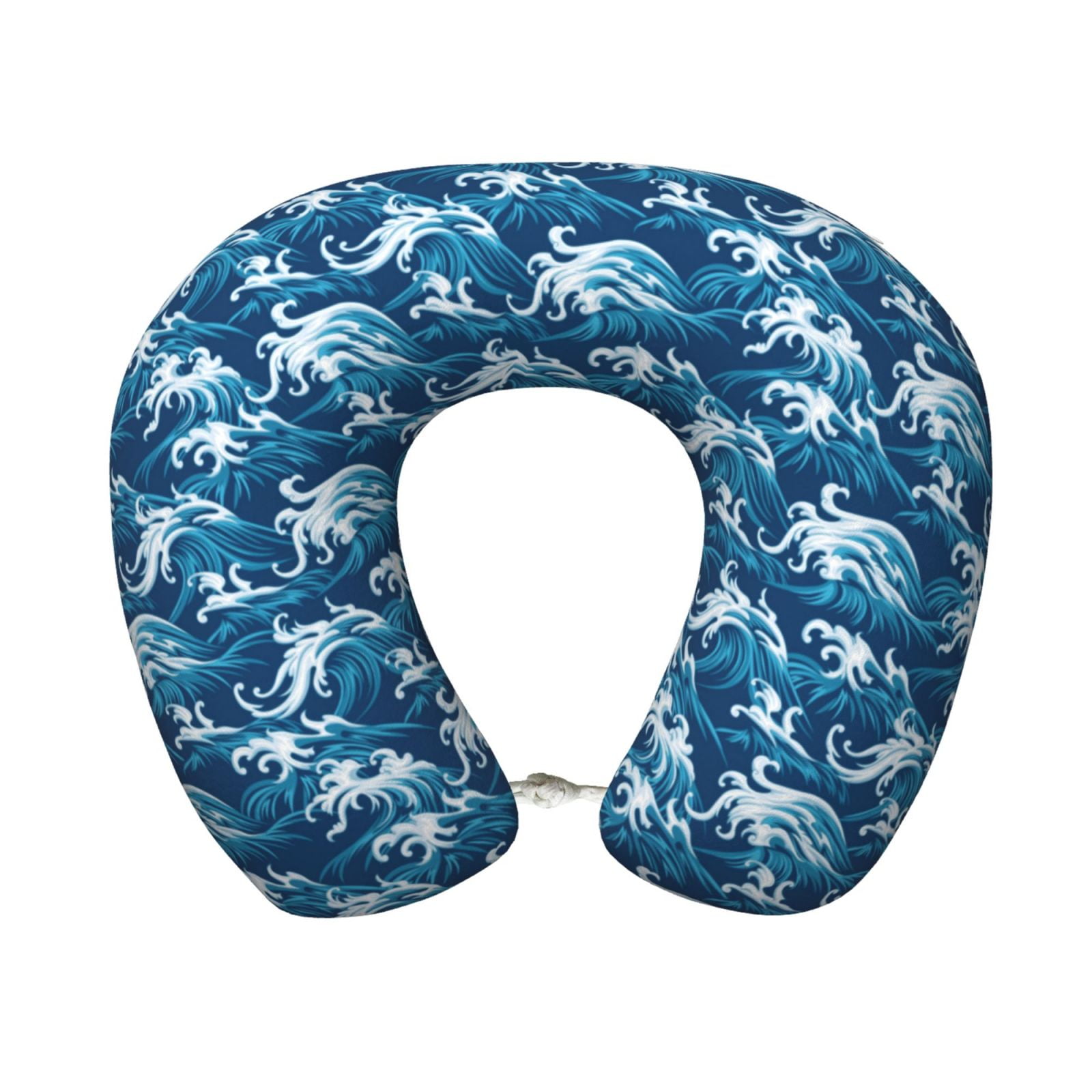 Gaeub Sea Water Wave Print Memory Foam Travel Pillow,U-Shaped Neck ...