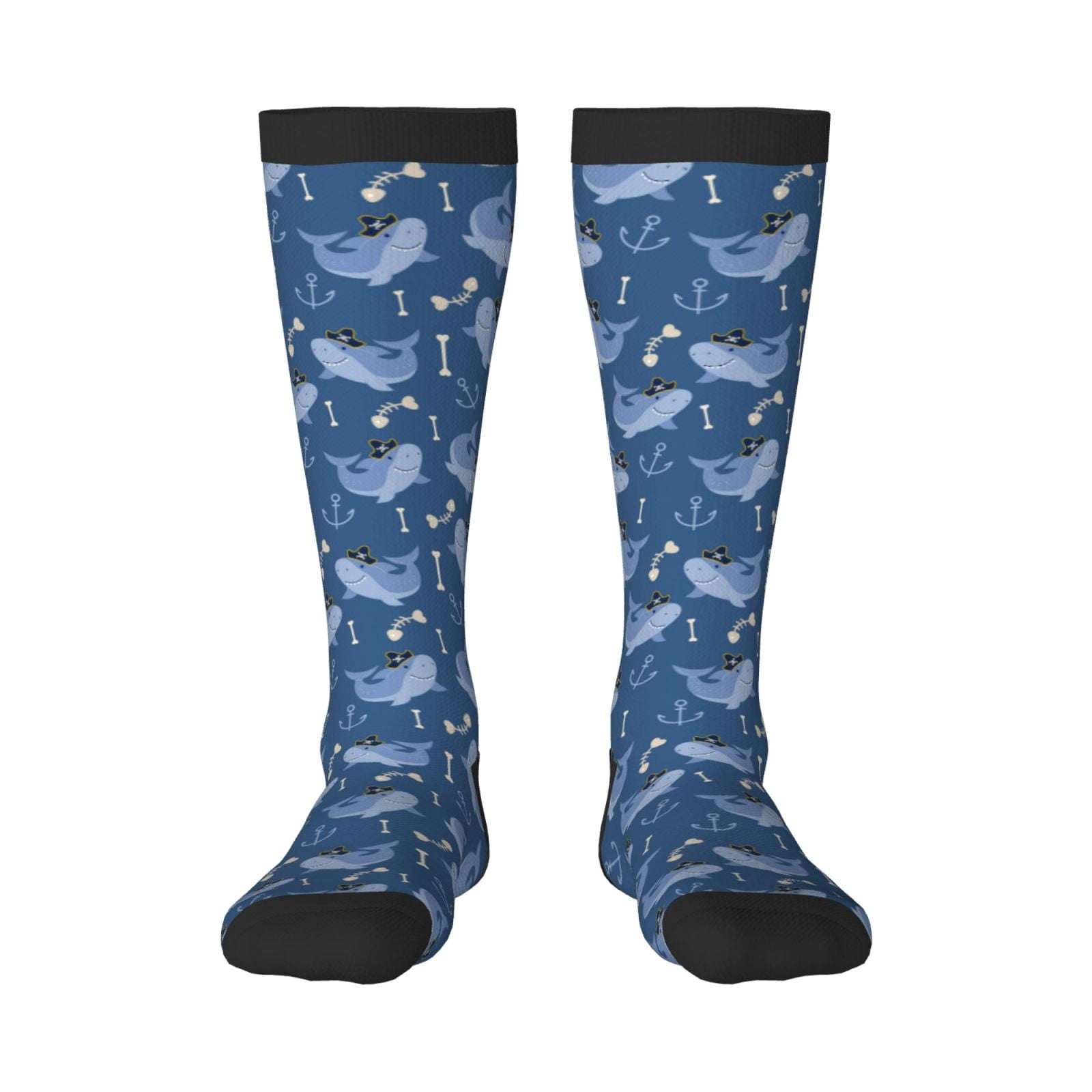 Gaeub Shark pirate Printed Design Socks Stretchy High Tube Socks for ...