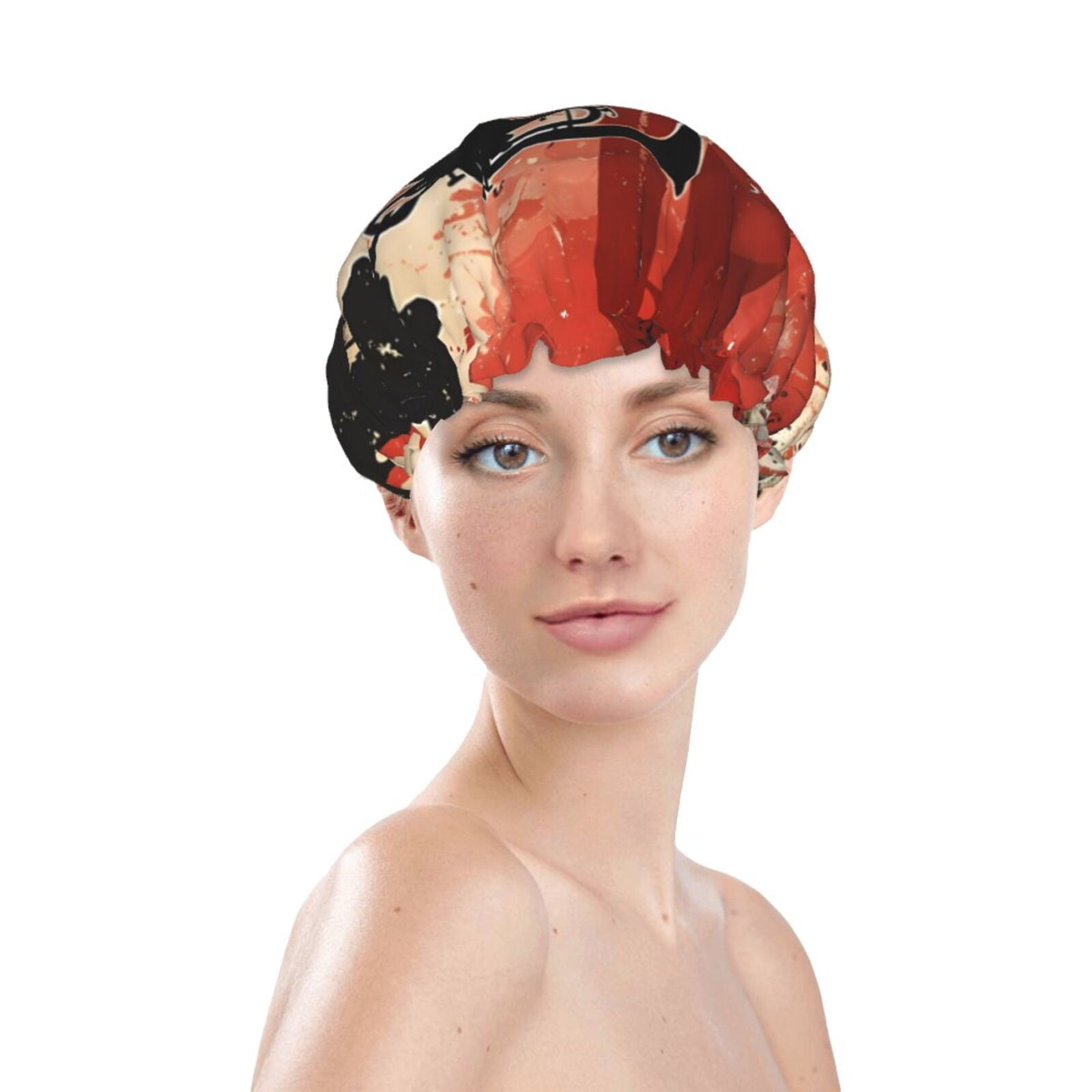 Gaeub Silhouette Trumpet Red Art Shower Caps for Women Men,Double ...