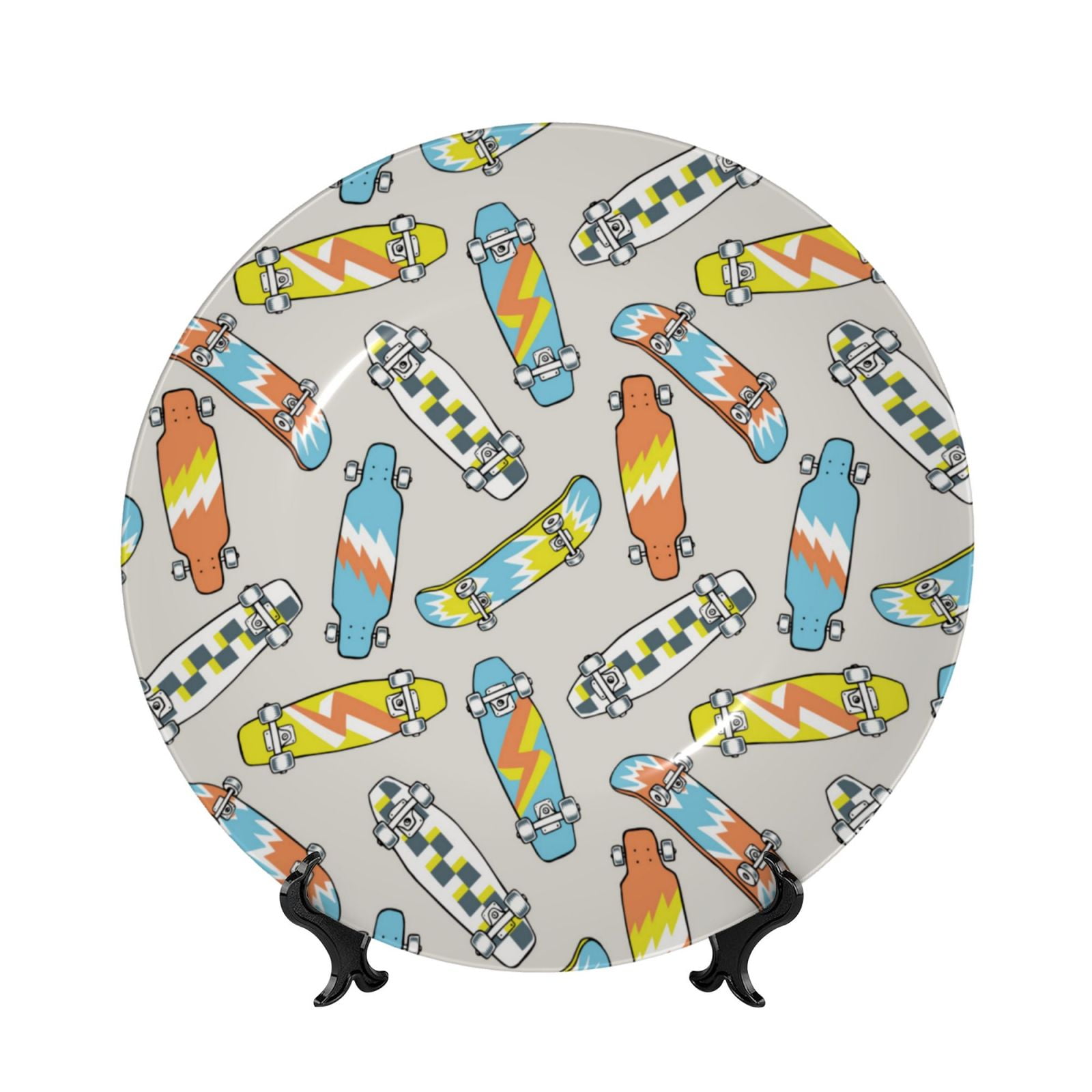 Gaeub Skateboard Print Ceramic Plate,Dinner Plates,Bone China ...