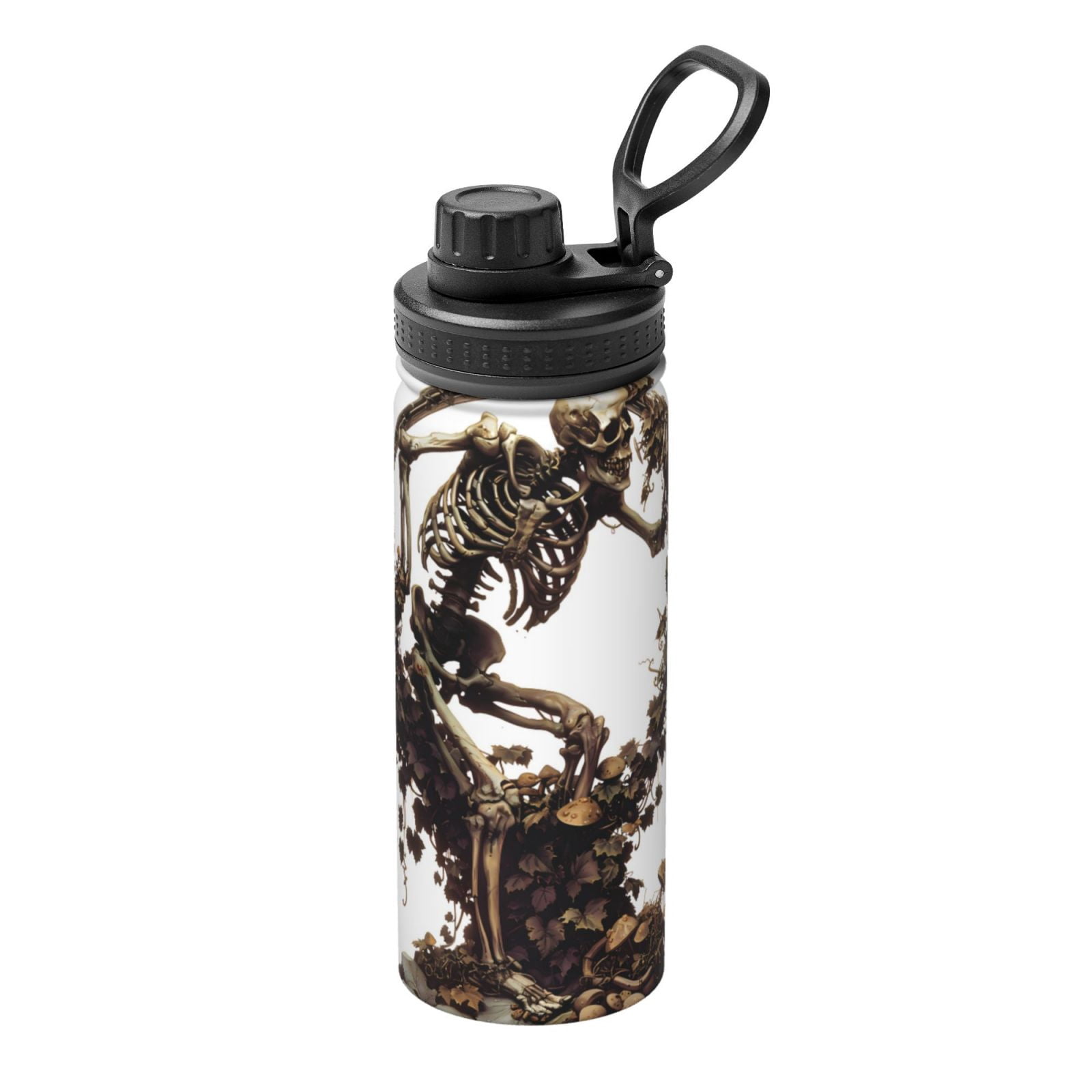Gaeub Skeleton Dance with Mushrooms Print Stainless Steel Water Bottle ...