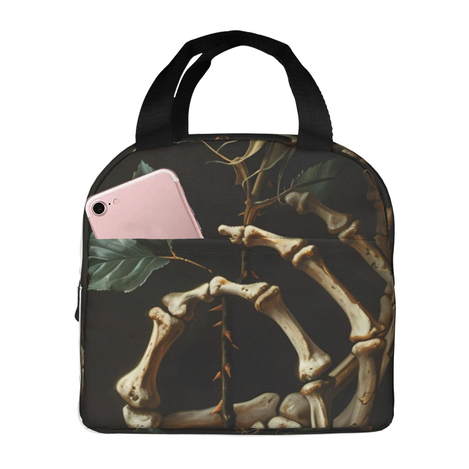 Gaeub Skeleton Hand Rose Butterfly Print Lunch Bag Lunch Box for Women ...