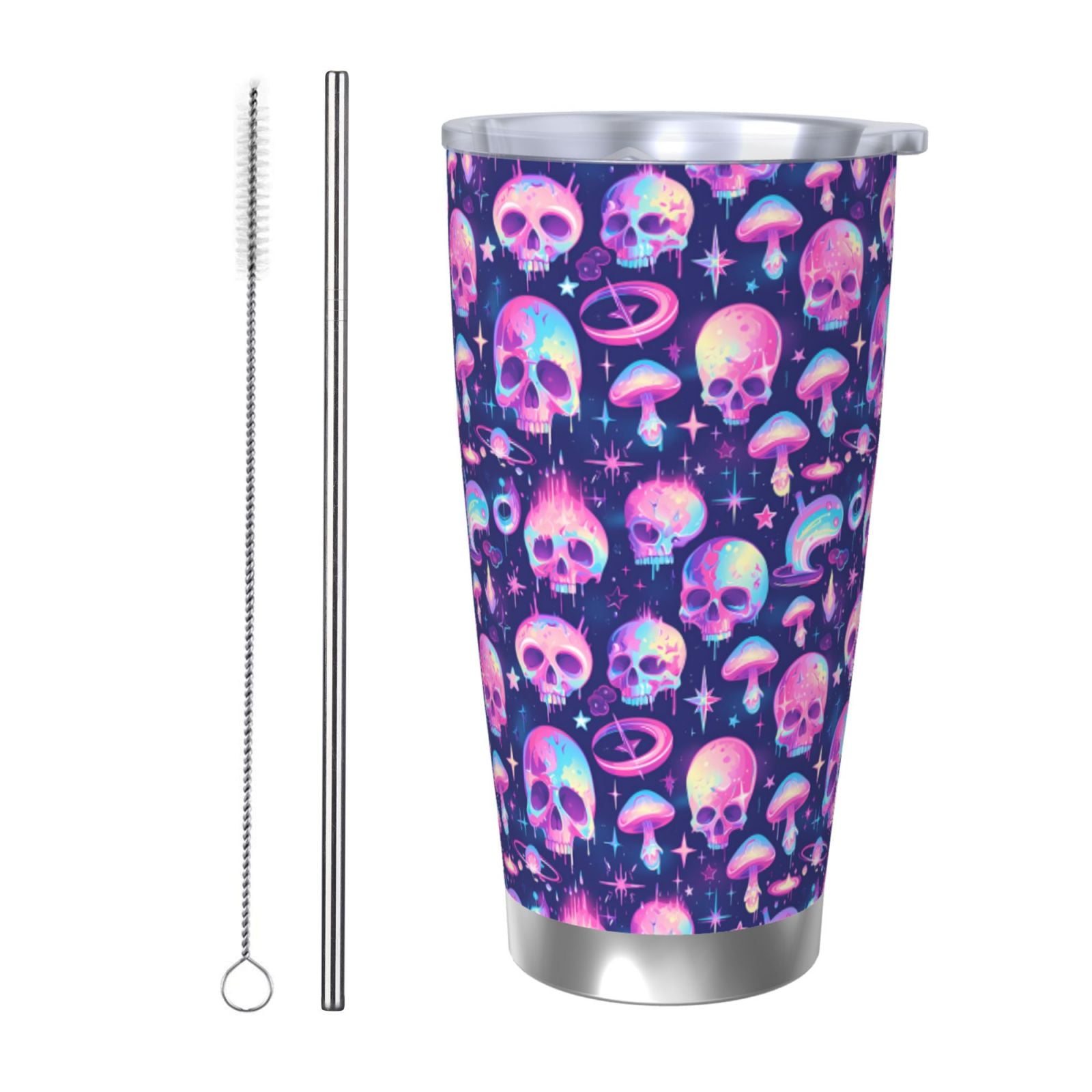 Gaeub Skull rainbow color Print 20-Ounce Stainless Steel Car Cup ...