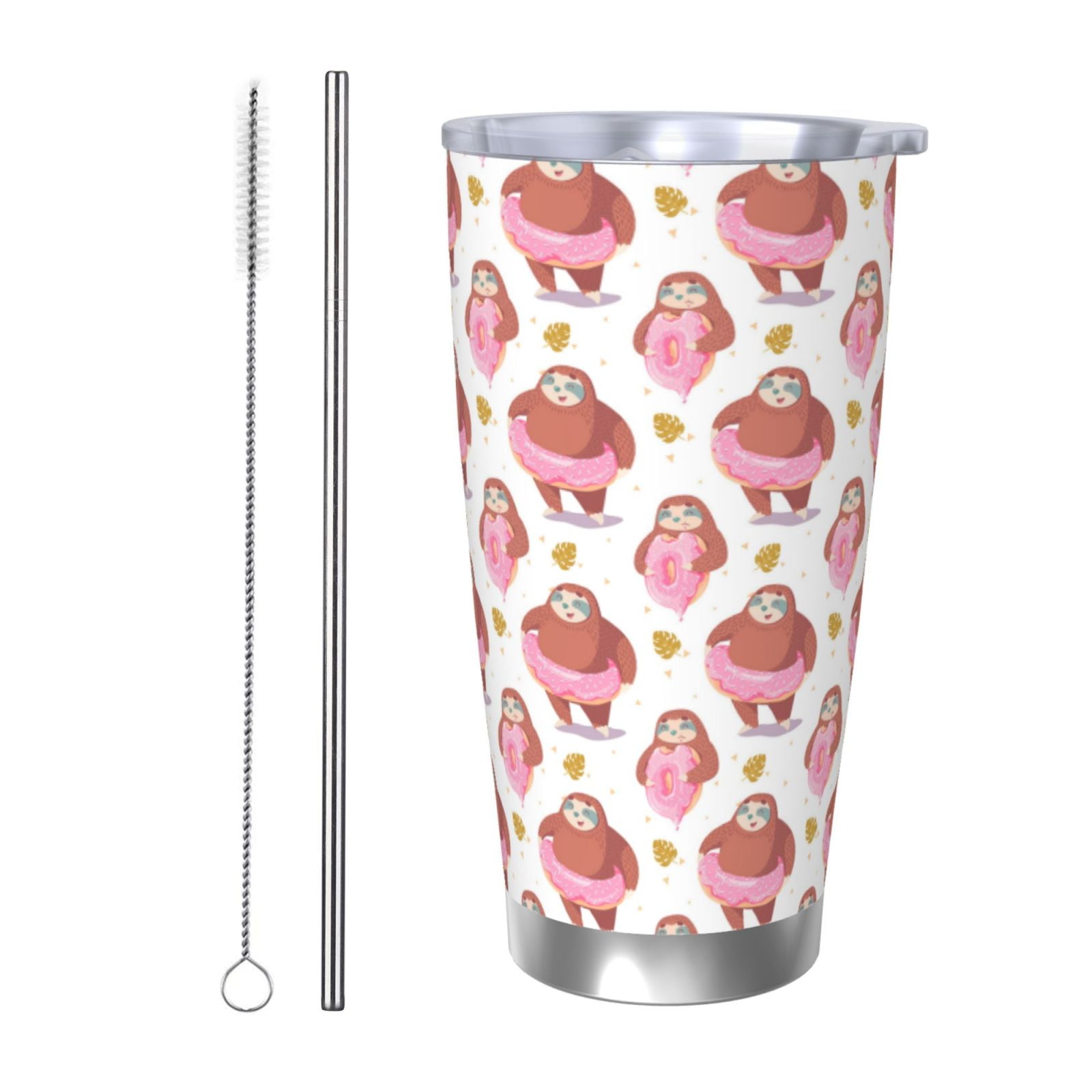 Gaeub Sloth with Donuts1 Print 20-Ounce Stainless Steel Car Cup ...