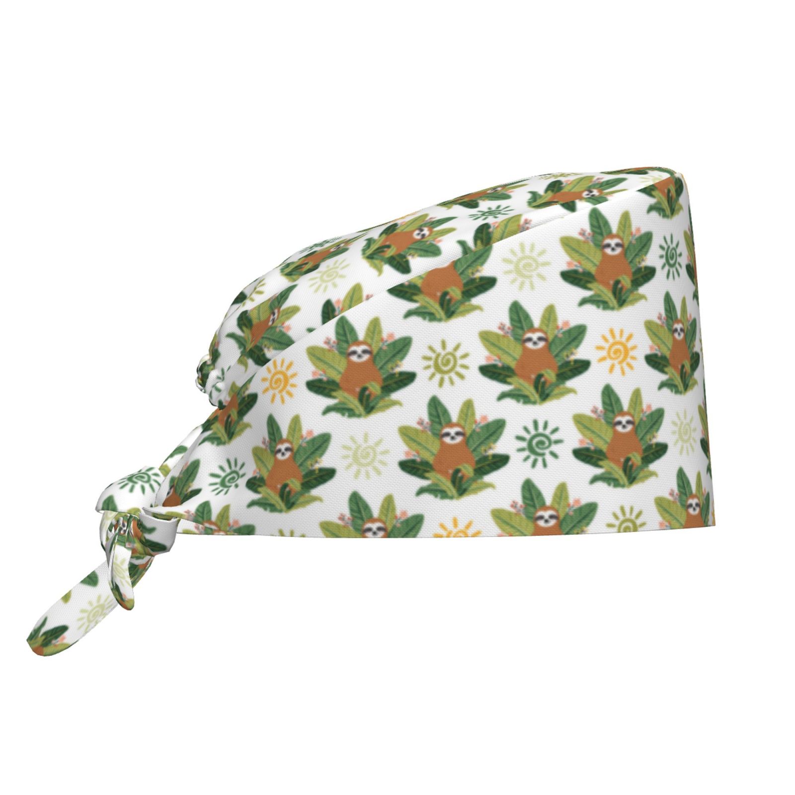 Gaeub Sloth Sitting Tropical Leaves Print Cleaning Working Cap,Unisex ...
