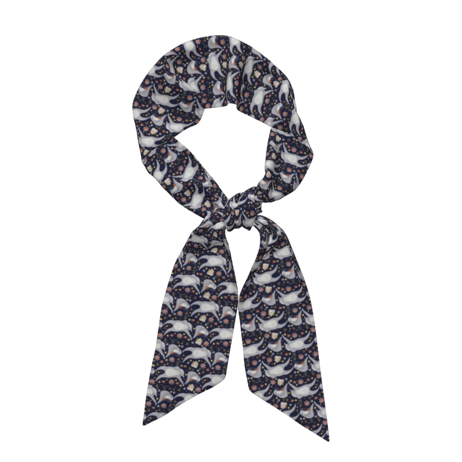 Gaeub Sloths Dancing Printed Silk Feeling Scarf ， Satin Head Scarf for ...