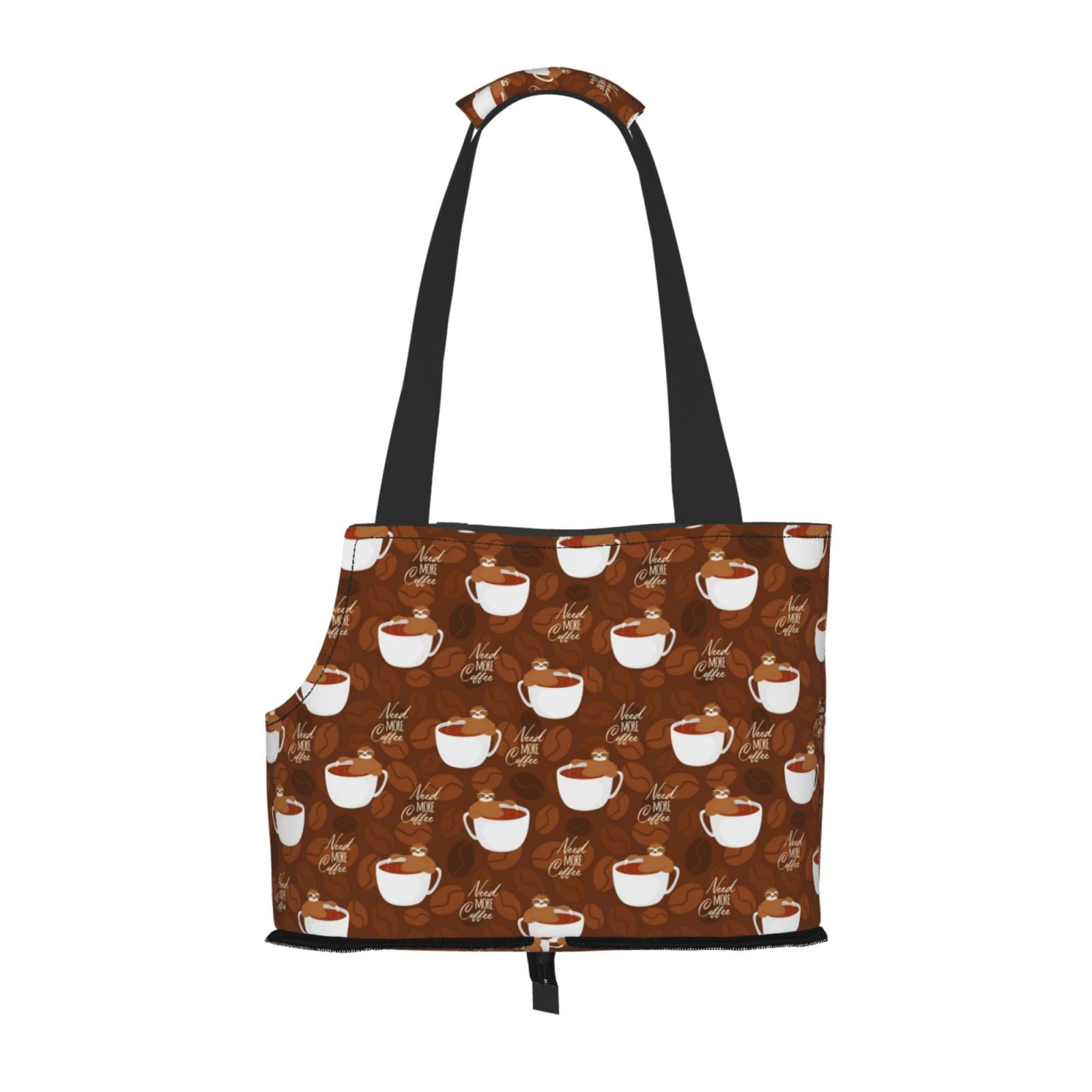 Gaeub Sloths Need More Coffee Print Purse Carrier with Safety Tether ...