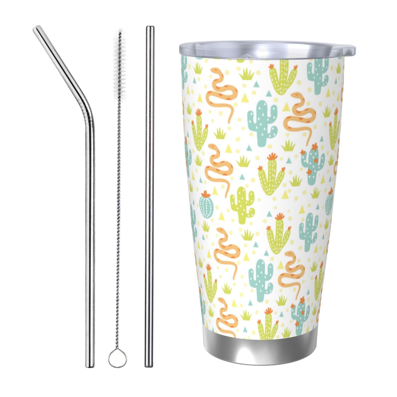 Gaeub Snake And Cactus Print 20-Ounce Stainless Steel Car Cup,Tumblers ...