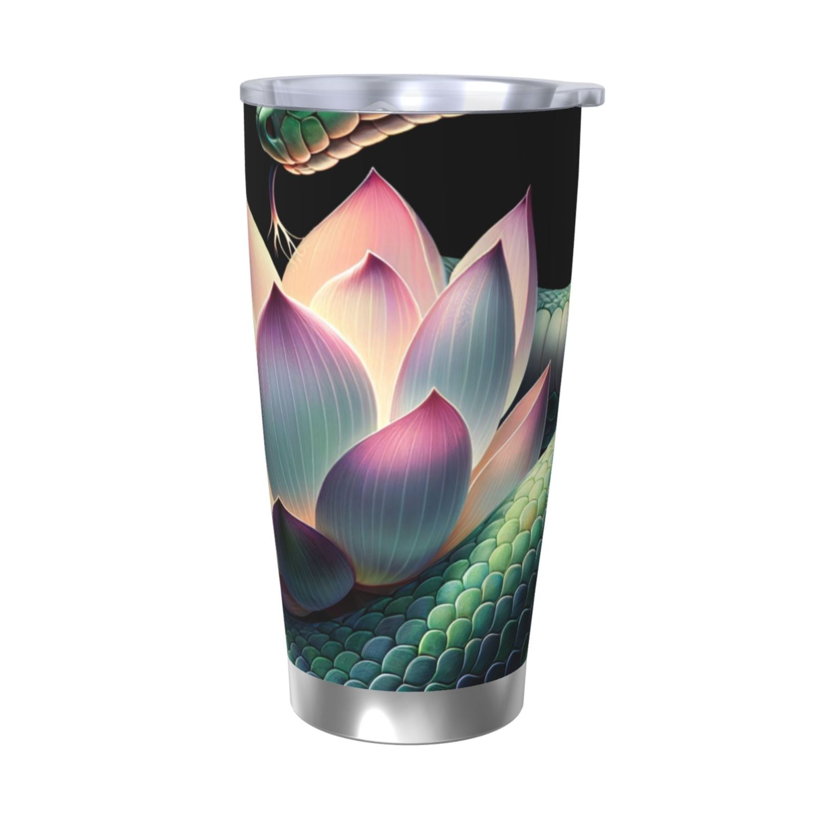 Gaeub Snake Holding A Lotus Print 20-Ounce Stainless Steel Car Cup ...