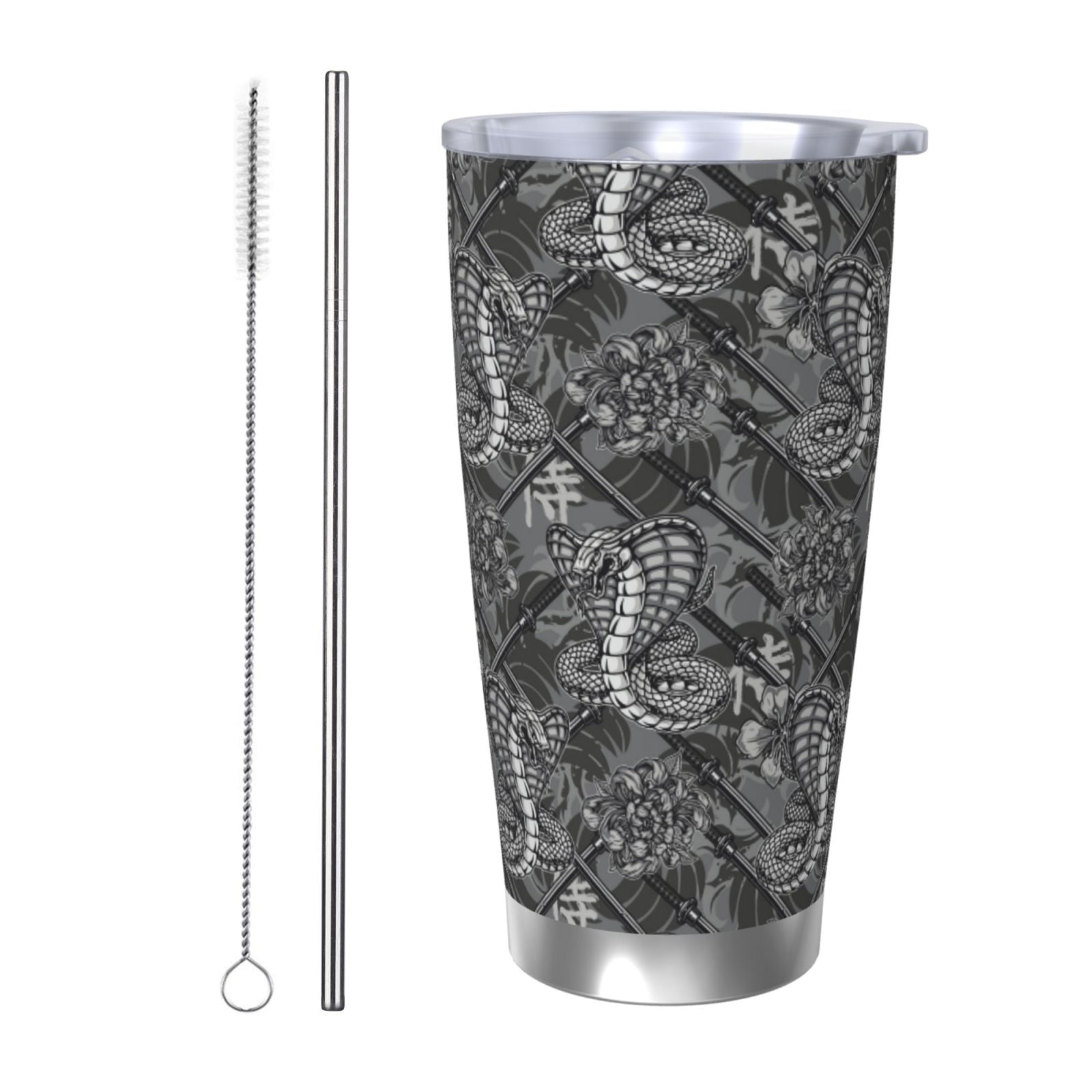 Gaeub Snake Print 20-Ounce Stainless Steel Car Cup,Tumblers Cups with ...