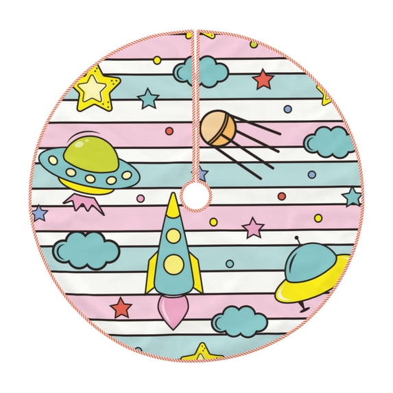 Gaeub Space Doodle Print Christmas Tree Skirt,Christmas Decorations ...