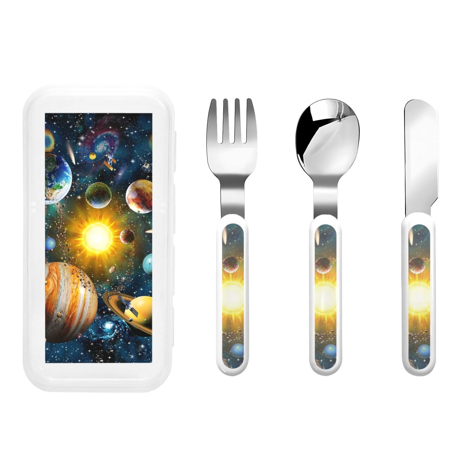 Gaeub Space Planet Print 3-Piece Children Knife Spoon Fork Set ...