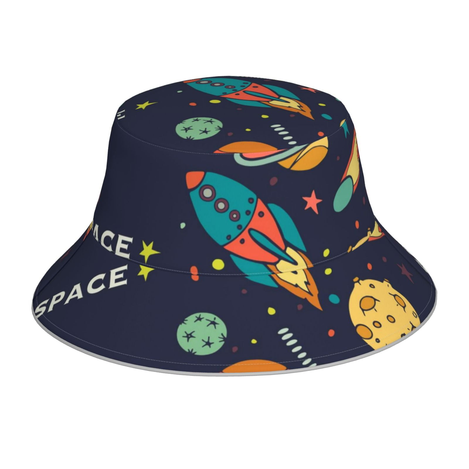 Gaeub Space Printed Double Sided Reflective Bucket Hat Foldable Sun Hat ...