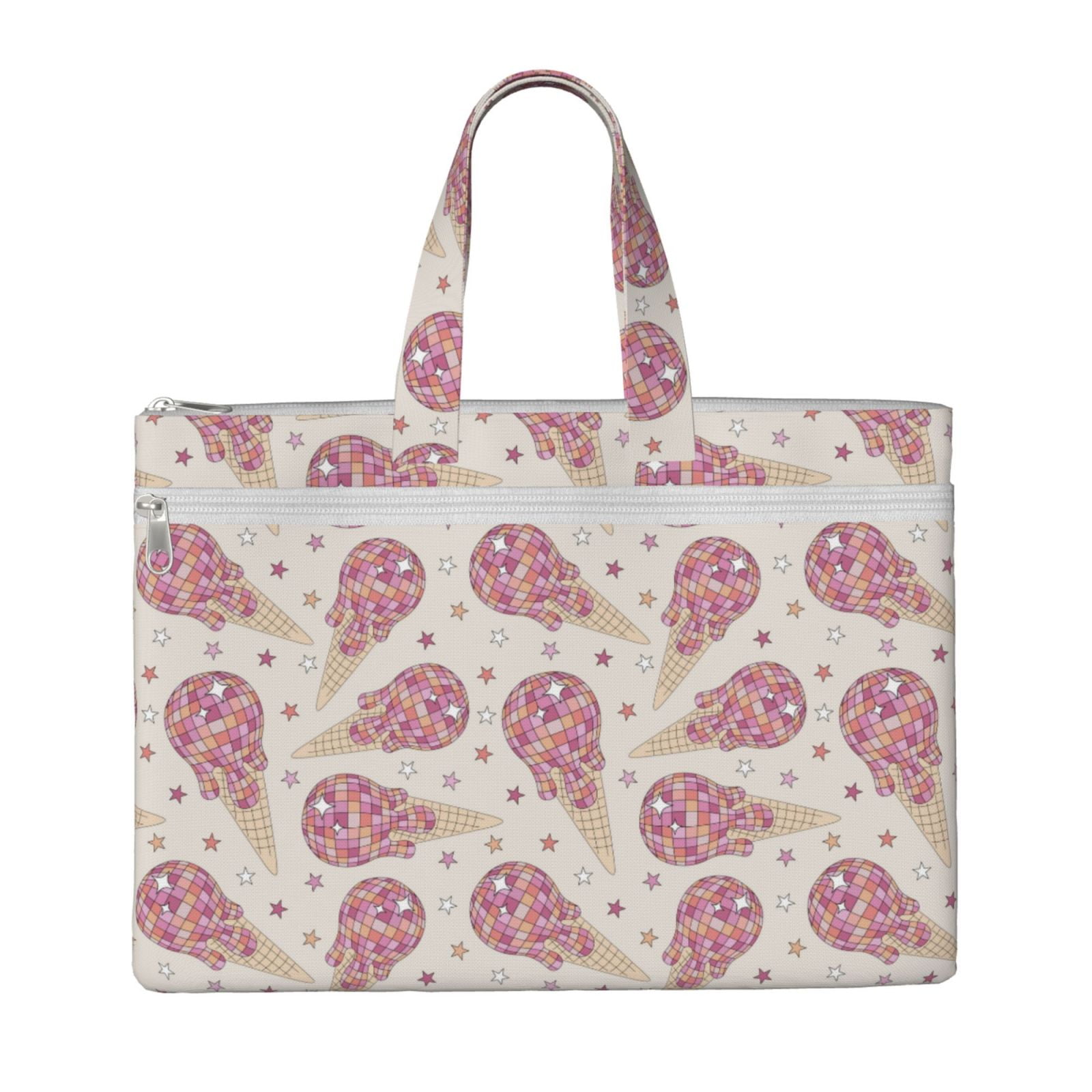 Gaeub Sparkling Ice Cream Print Canvas Tote File Bag,Laptop Tote Bag ...