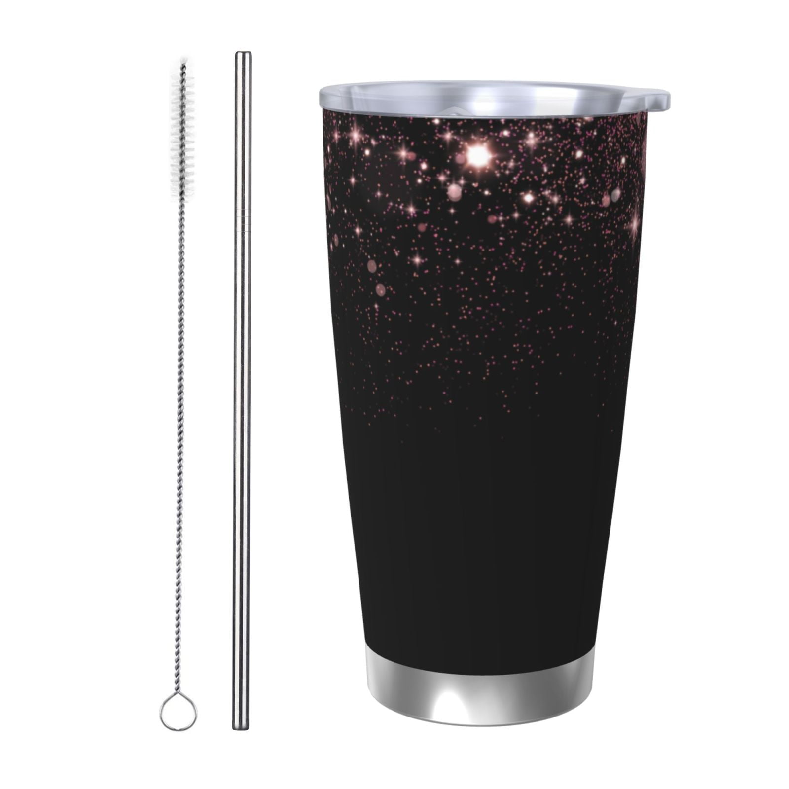 Gaeub Sparkling Pink Night Sky Print 20-Ounce Stainless Steel Car Cup ...