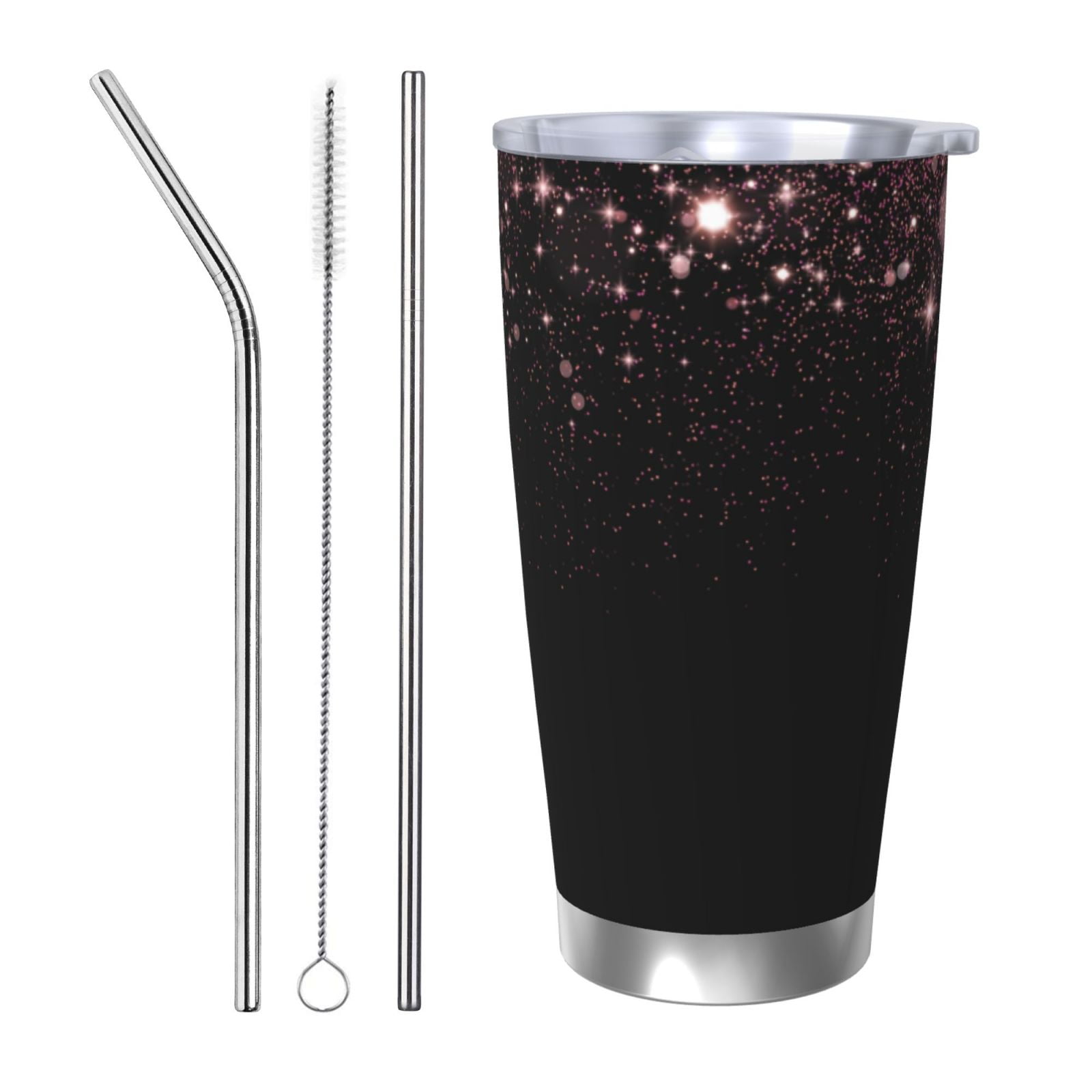 Gaeub Sparkling Pink Night Sky Print 20-Ounce Stainless Steel Car Cup ...
